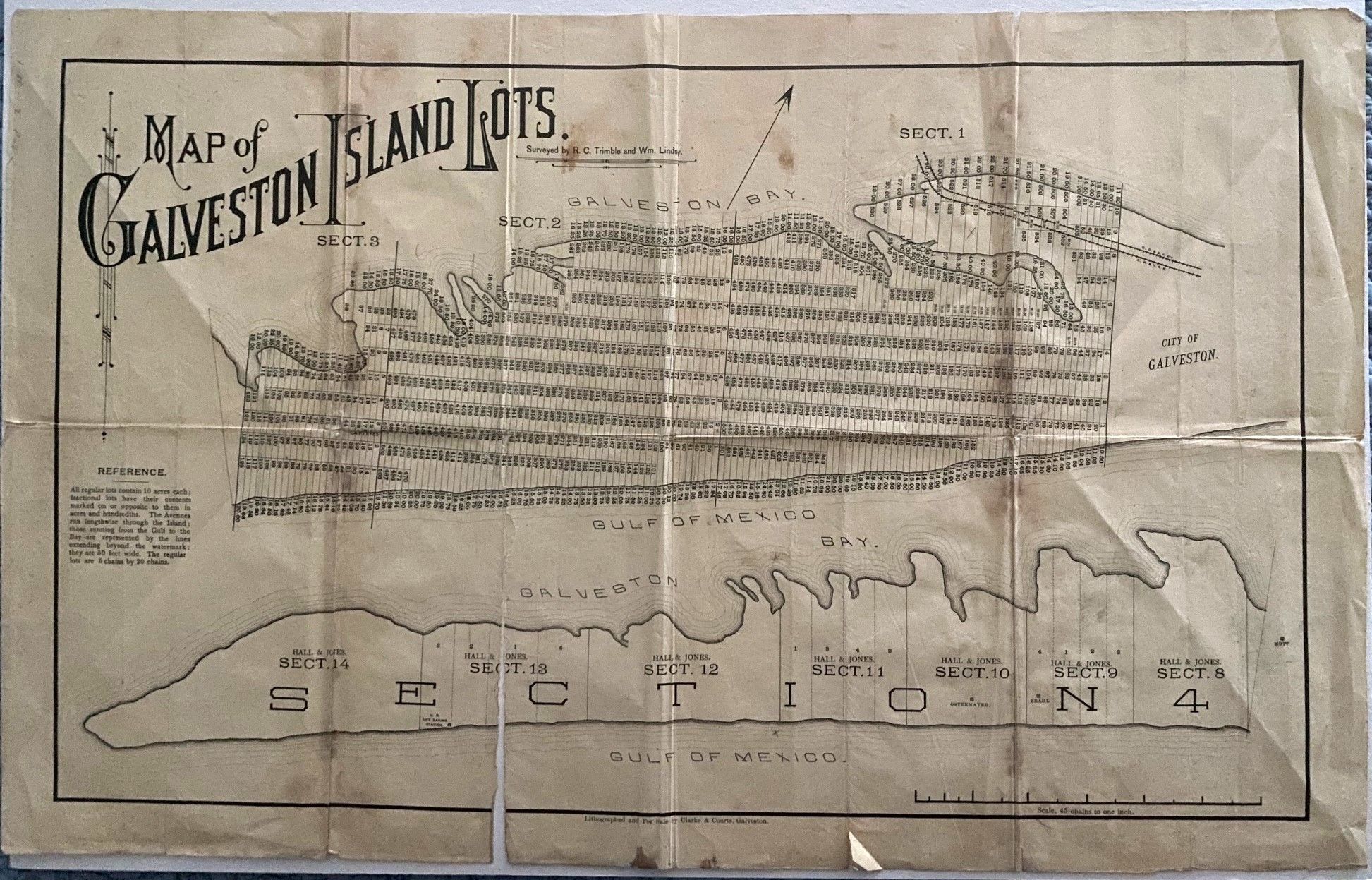 Map of Galveston Island Lots. by Robert Trimble and William Lindsey ...