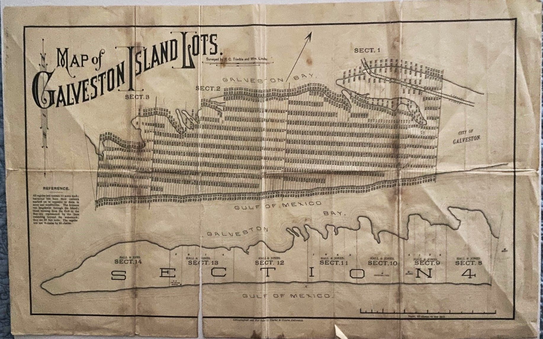Map of Galveston Island Lots. by Robert Trimble and William Lindsey ...