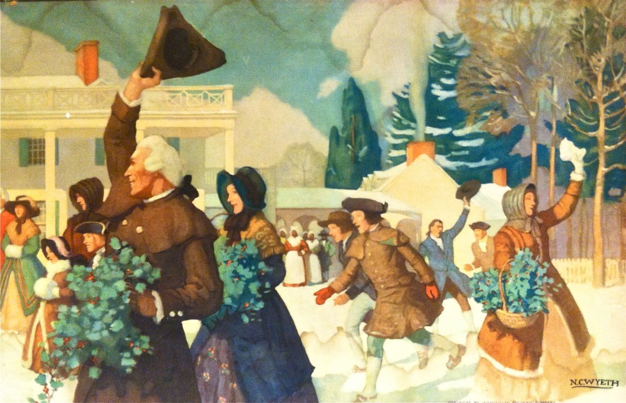 Wyeth, N. C. HUGE POSTER: Christmas in Old Virginia, Interwoven ...