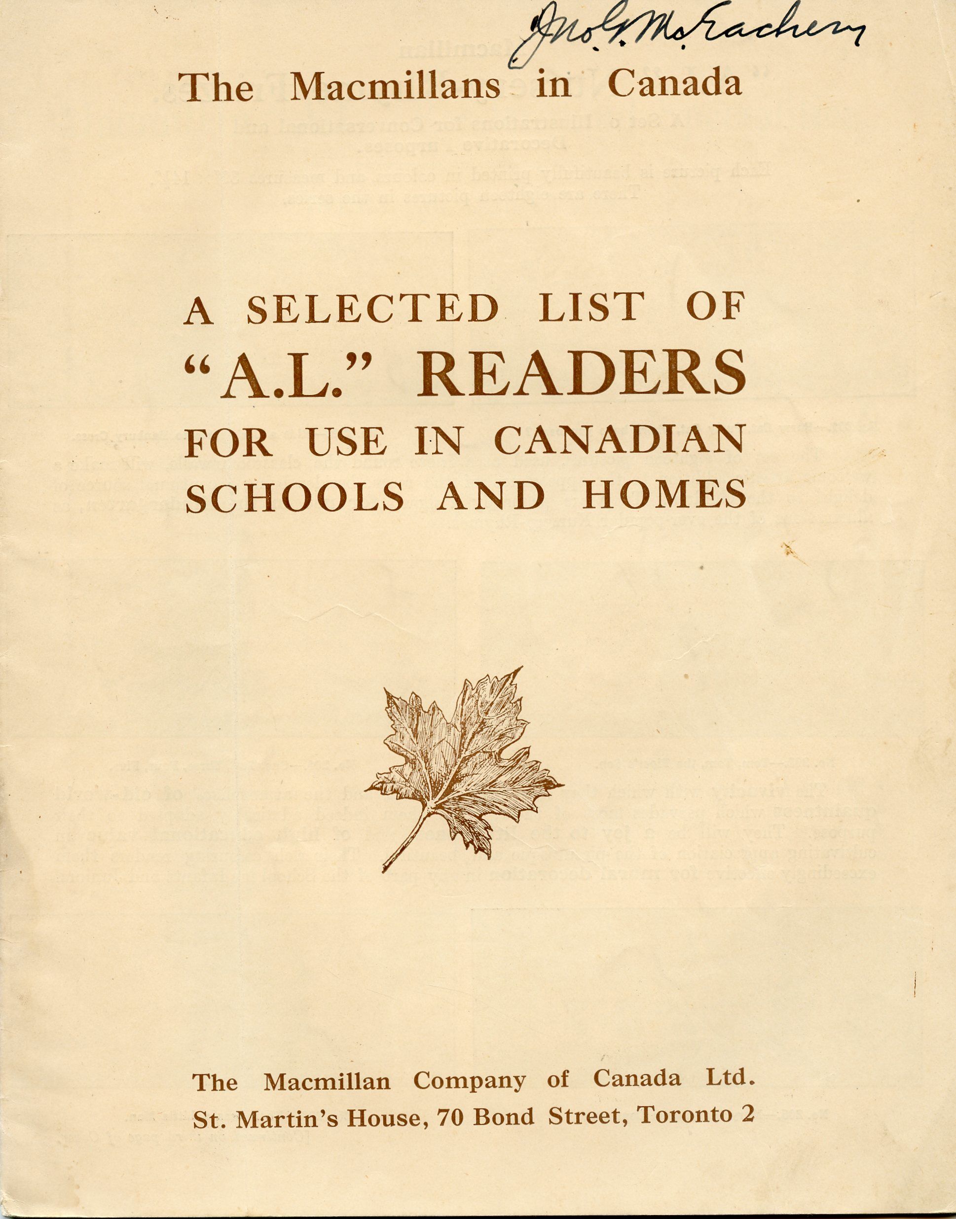 A Selected List Of by Macmillan Company (2 items) - Biblio