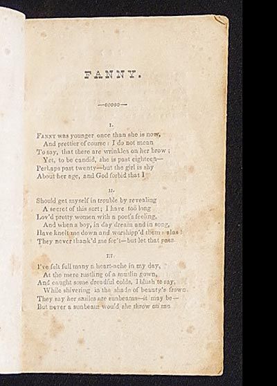Fanny: A Poem by Halleck, Fitz-Greene | Paperback | 1837 | T. Tickler ...