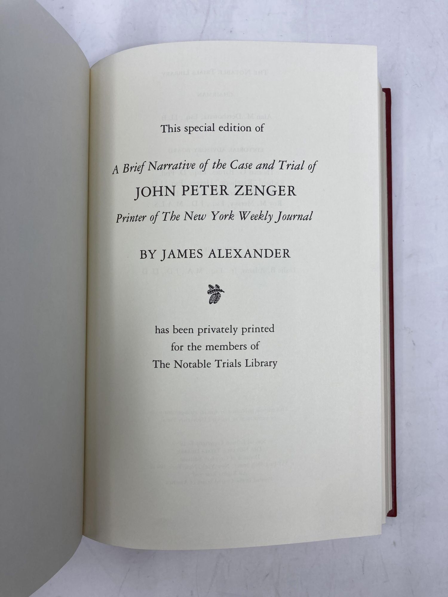 The Case and Trial of John Peter Zenger by Alexander, James | Hardcover ...