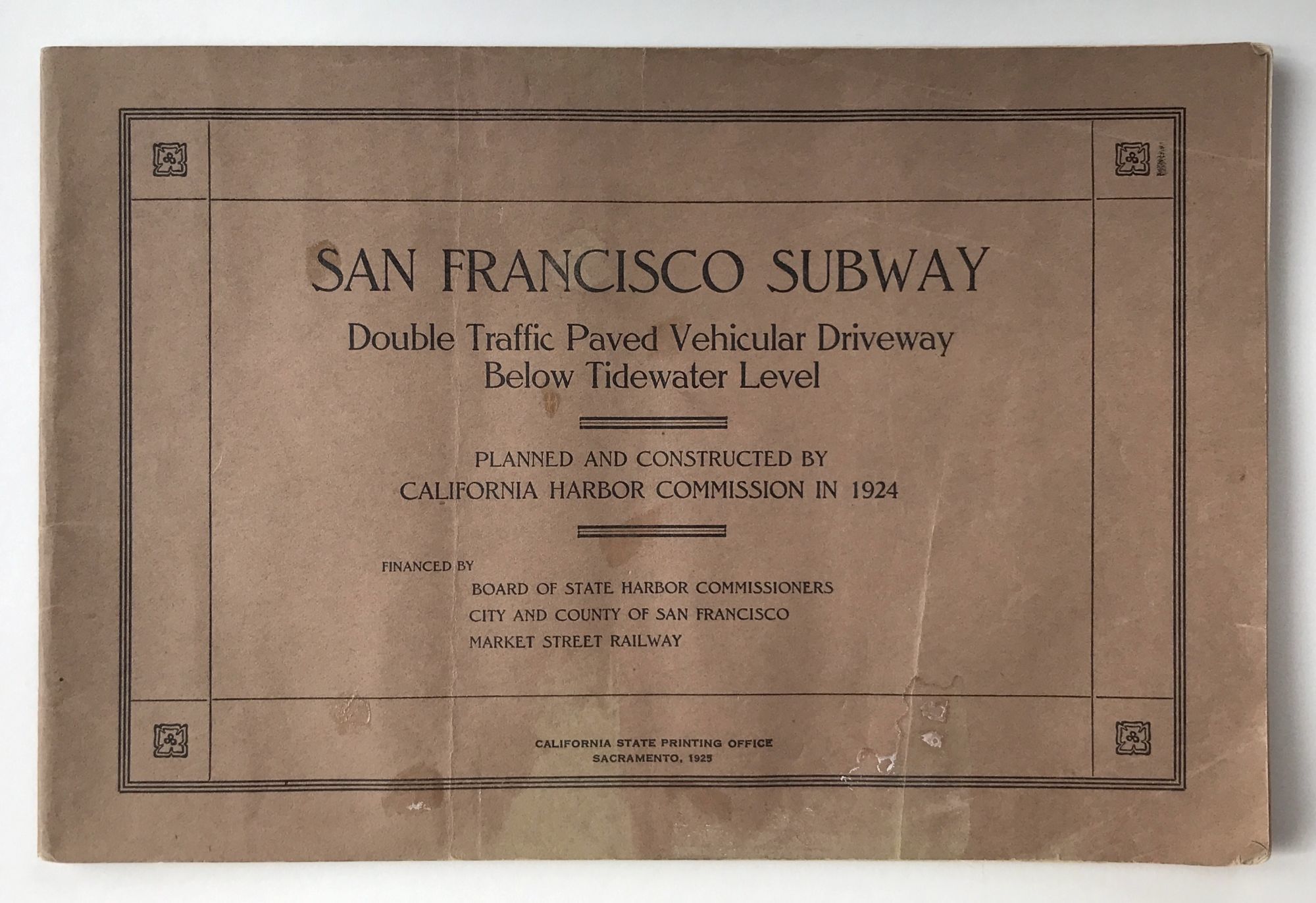 San Francisco Subway. Double Traffic Paved Vehicular Driveway Below ...