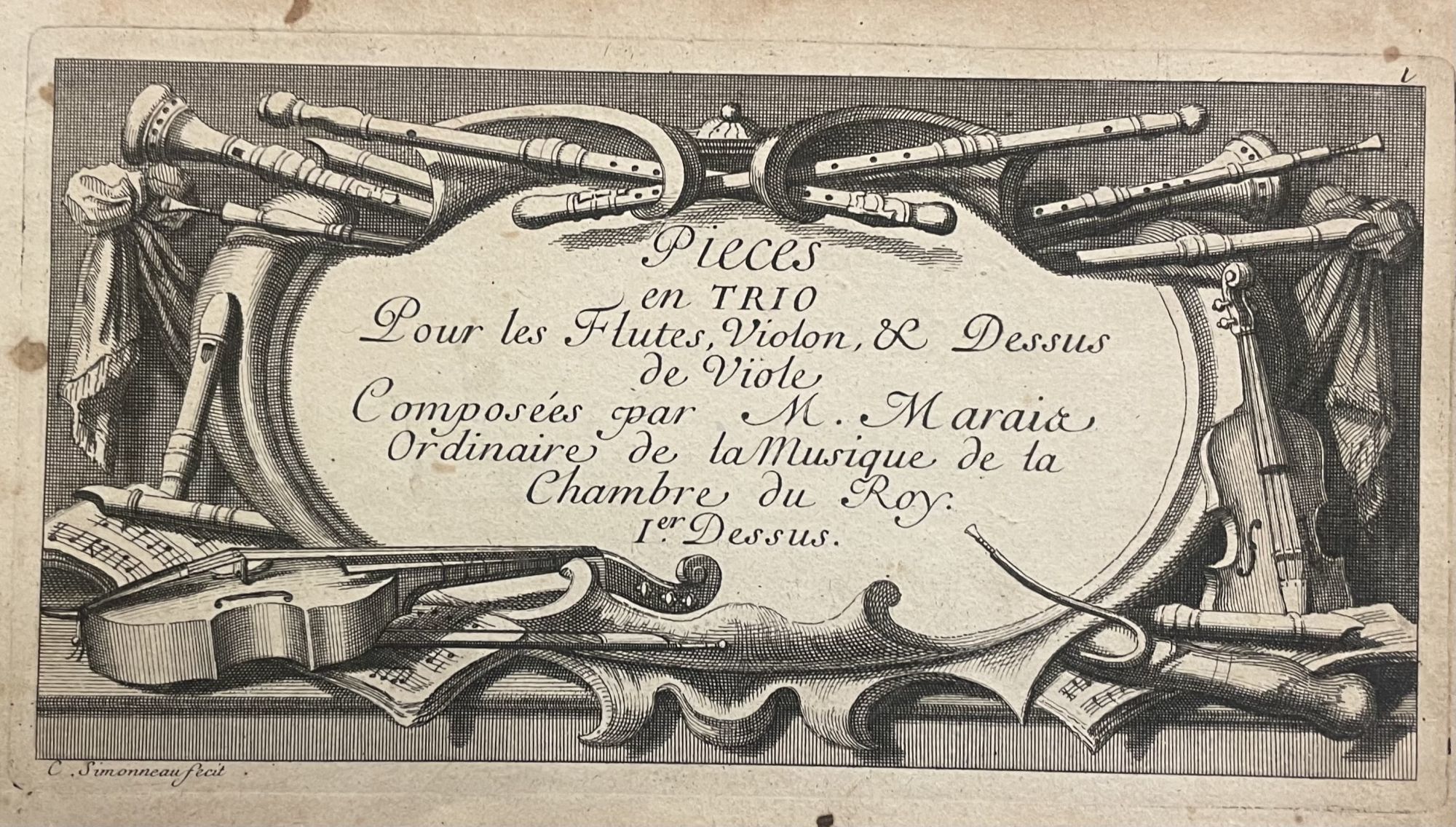 Pièces en Trio Pour les Flutes, Violon, & Dessus de Viole Composées par ...