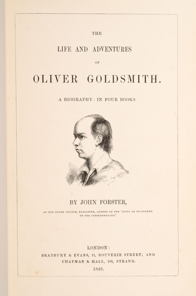 Life and Adventures of Oliver Goldsmith, The by John Oliver; FORSTER ...