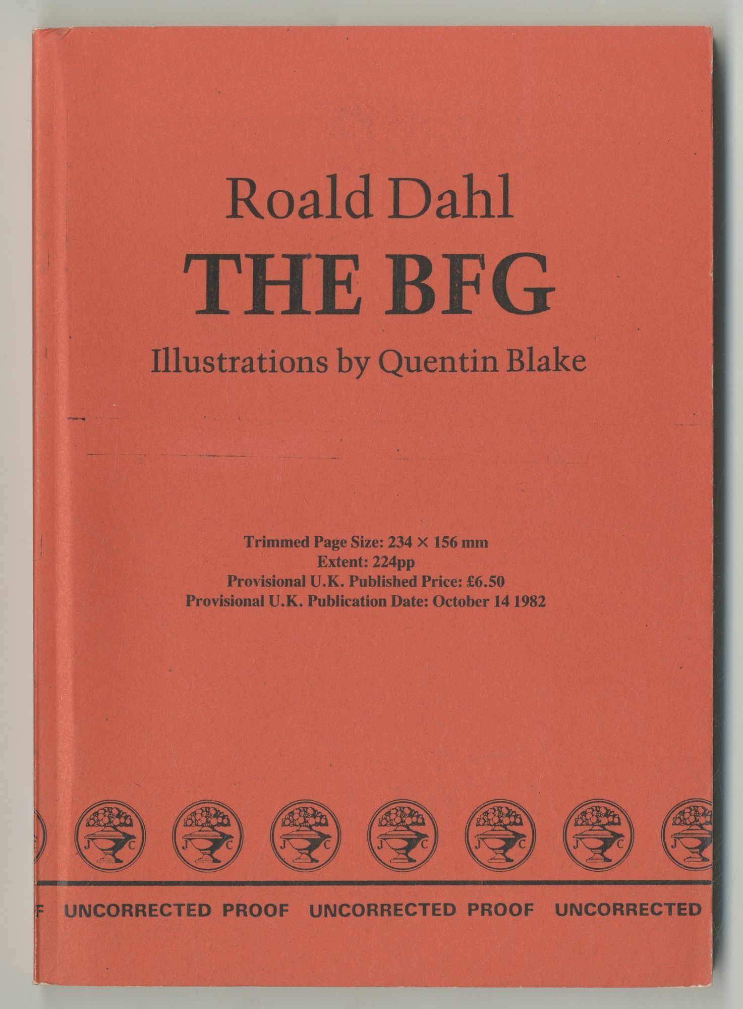 The BFG by DAHL, Roald | Softcover | 1982 | Jonathan Cape ...