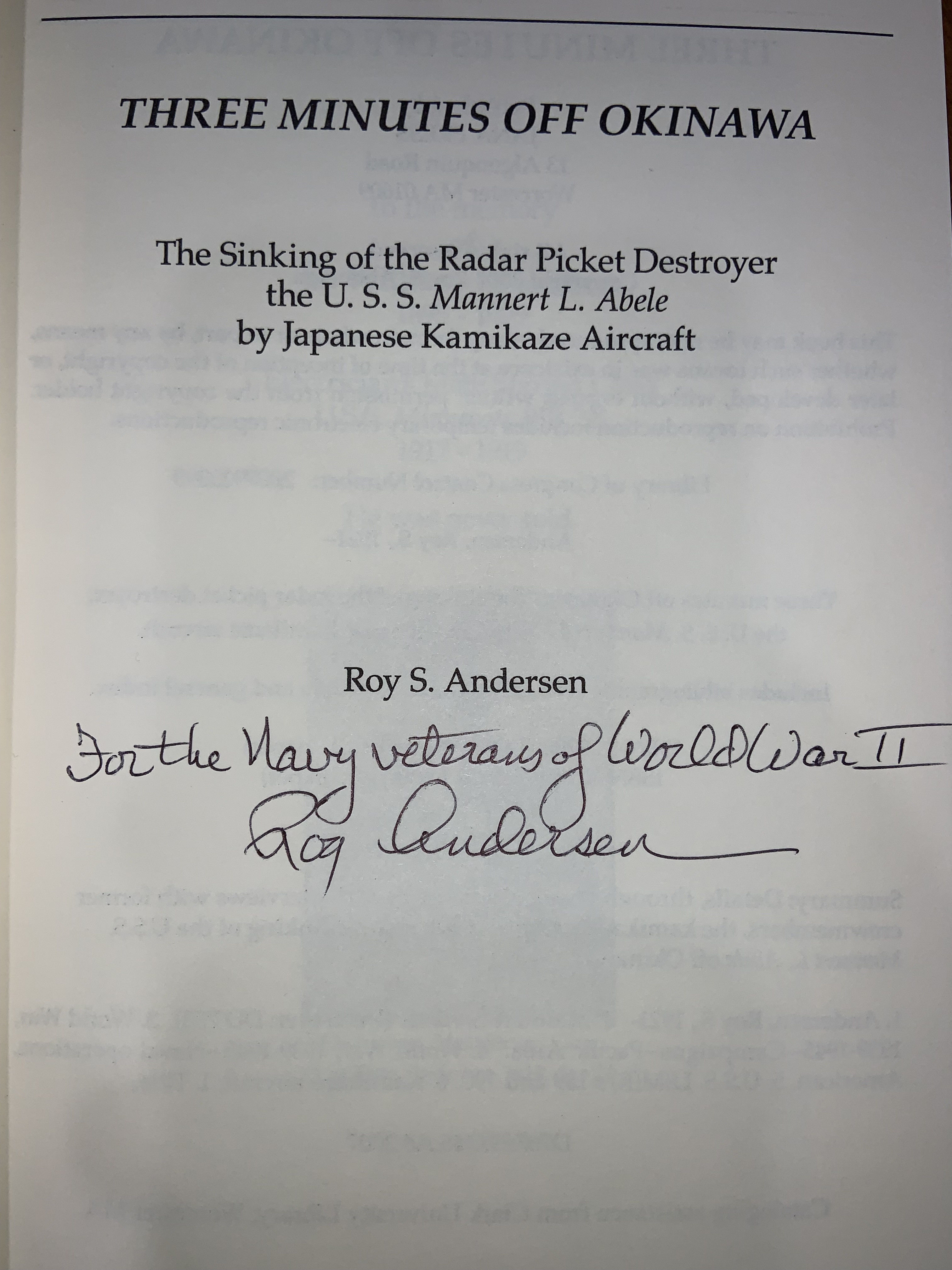 Three Minutes Off Okinawa: The Sinking of the Radar Picket Destroyer ...