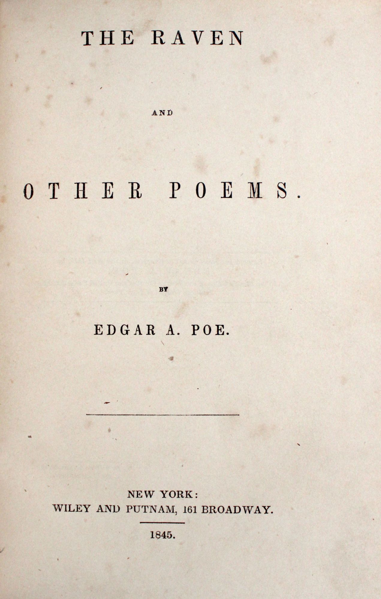 BIBLIO | The Raven and Other Poems [and:] Tales by Poe, Edgar Allan ...