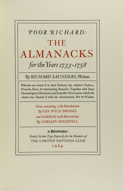 Poor Richard, the Almanacks for the years 1733-1758. By Richard ...