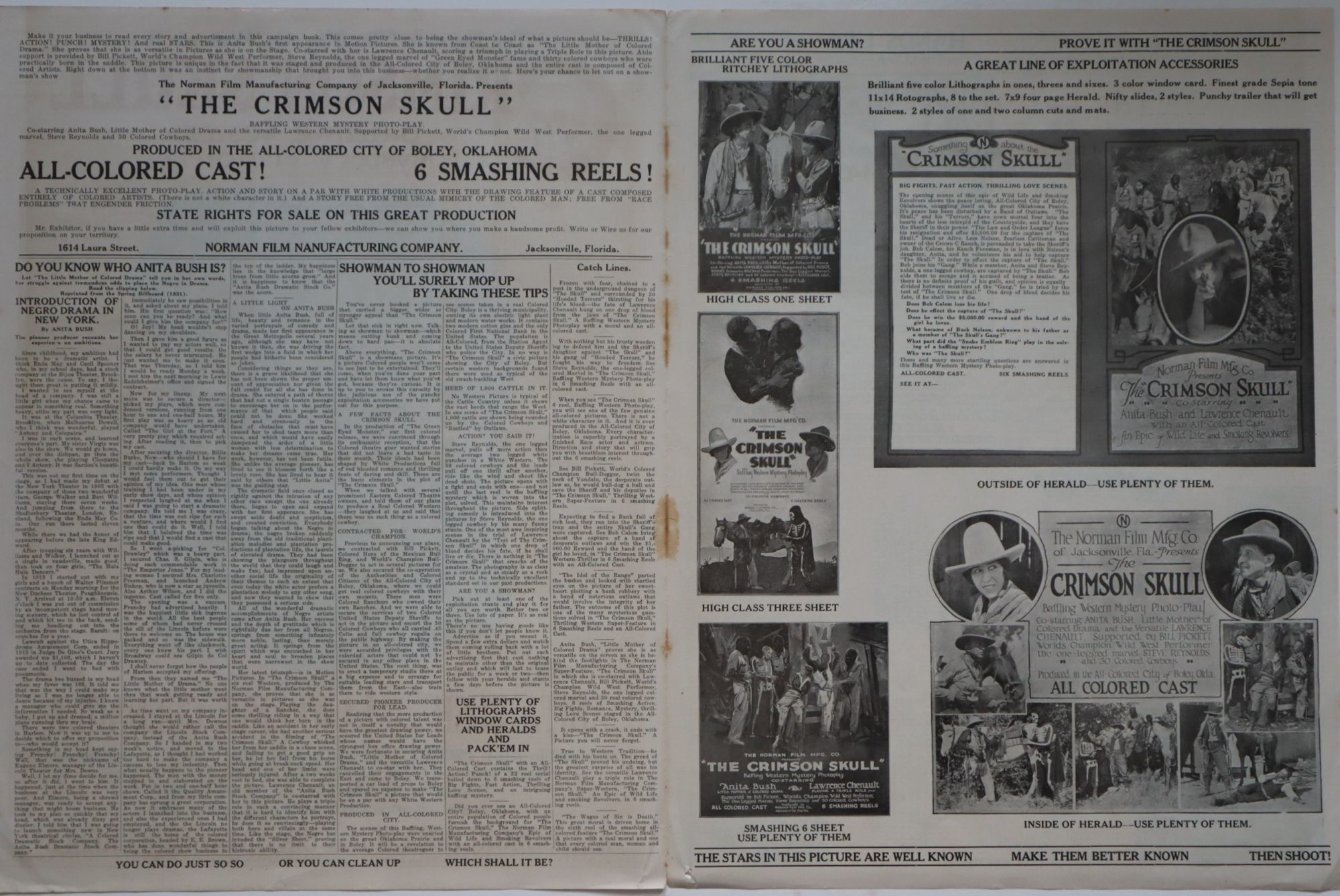 The Norman Film Mfg.Co. Presentsthe Crimson Skull Baffling Western ...