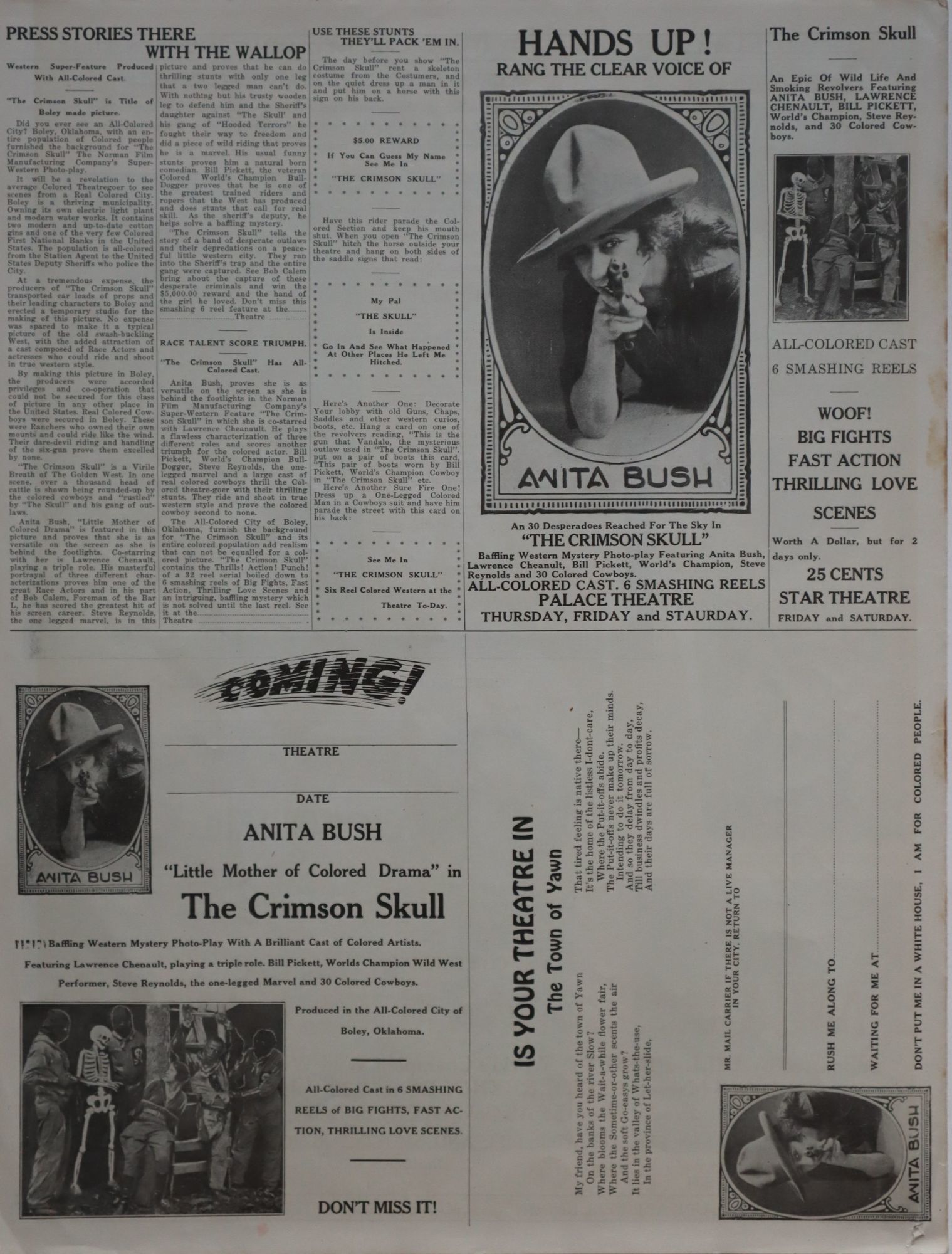 The Norman Film Mfg.Co. Presentsthe Crimson Skull Baffling Western ...