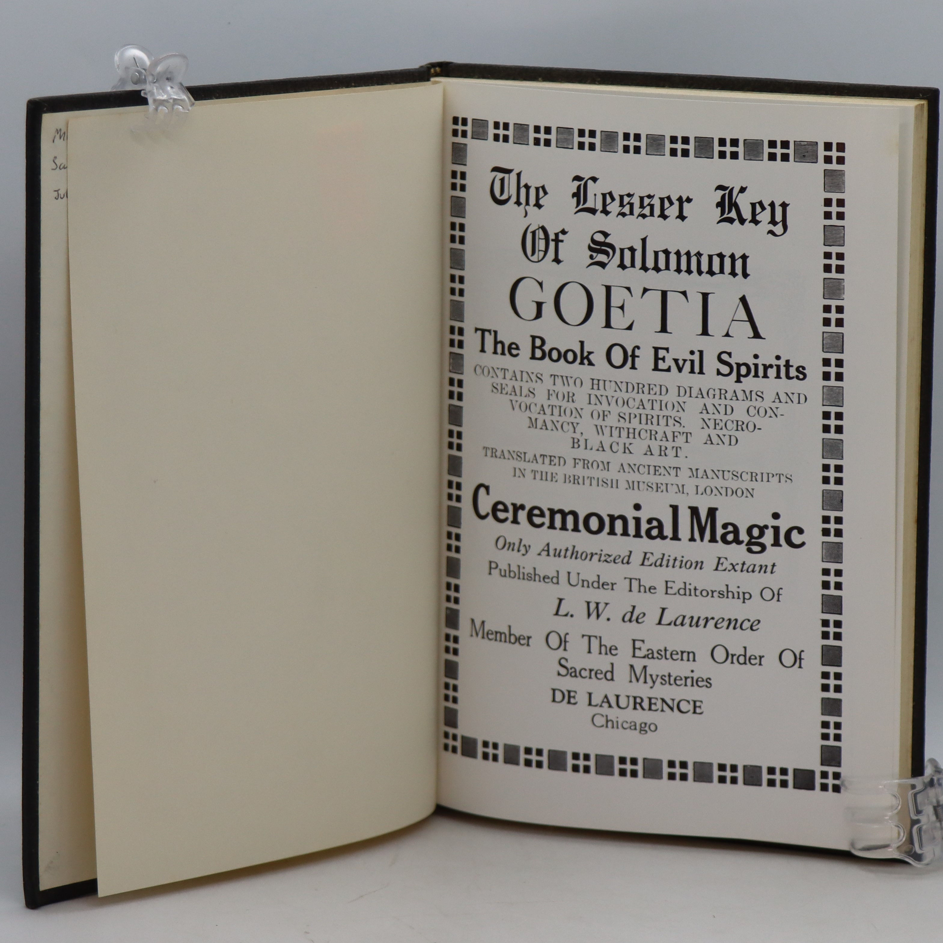The Lesser Key of Solomon. Goetia. by L W De Lawrence | Cloth binding ...