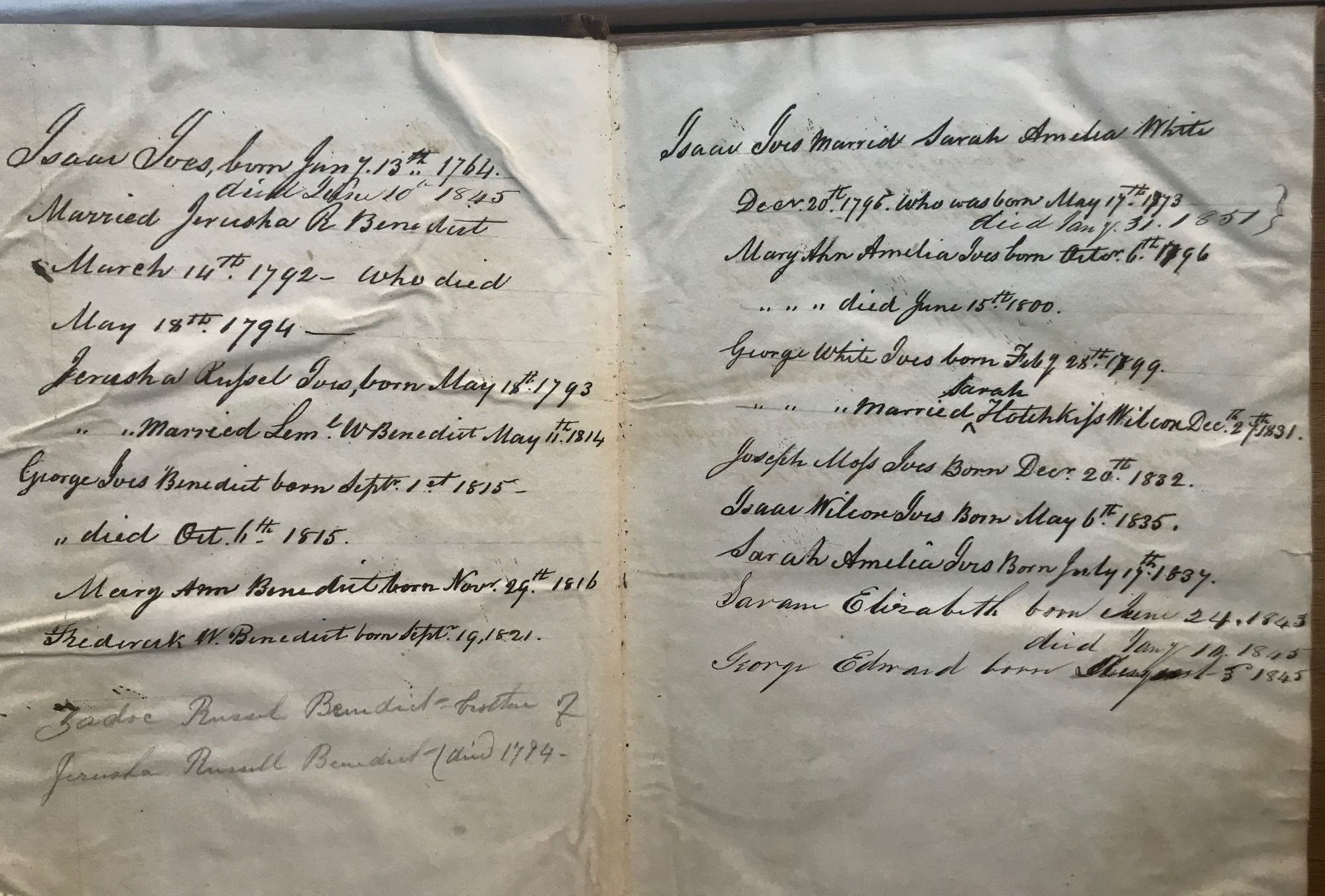 CHARLES IVES ANCESTRY. IVES FAMILY BIBLE WITH MANUSCRIPT GENEALOGY ...