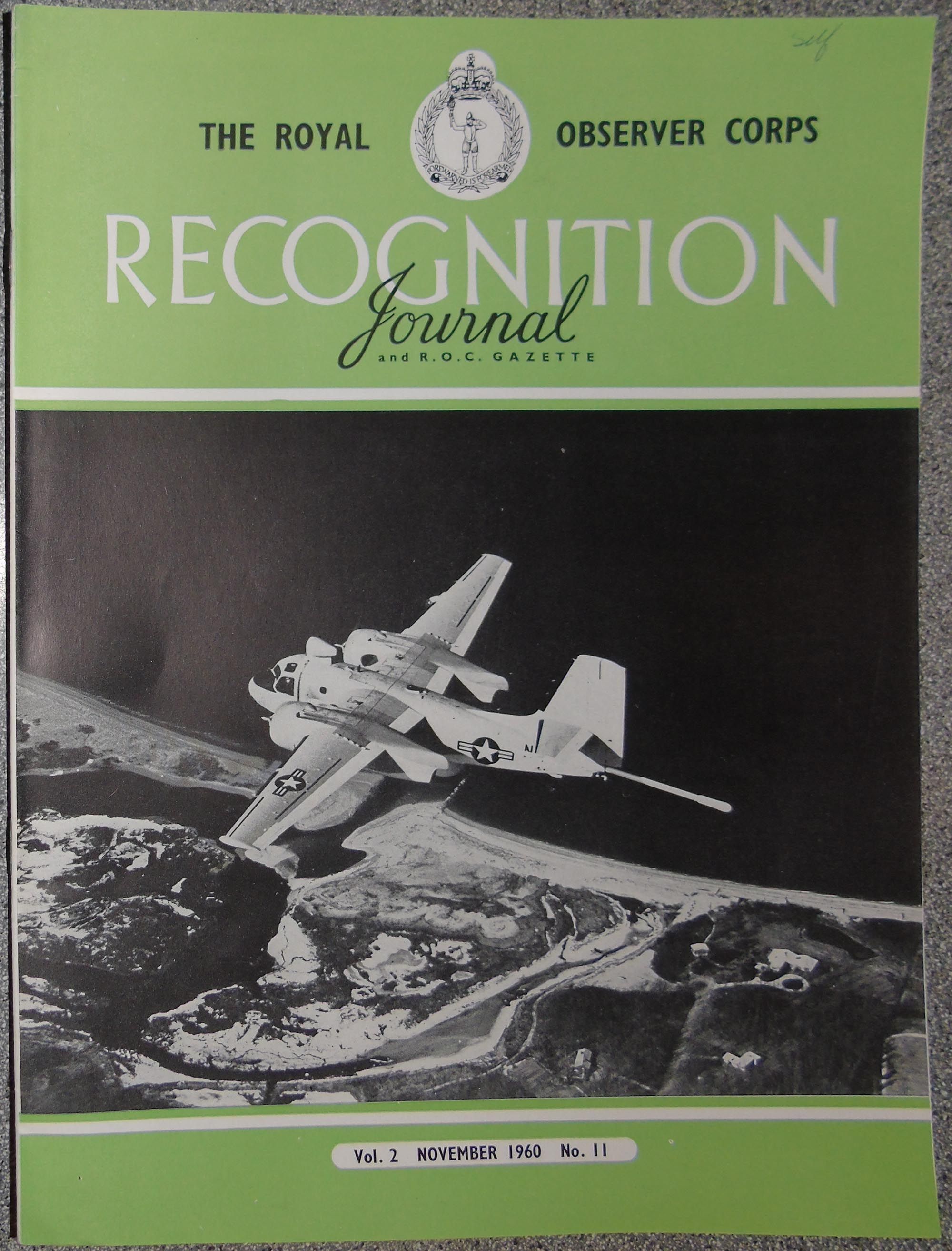 The Royal Observer Corps Recognition Journal November 1960 Vol 2 No 11 ...