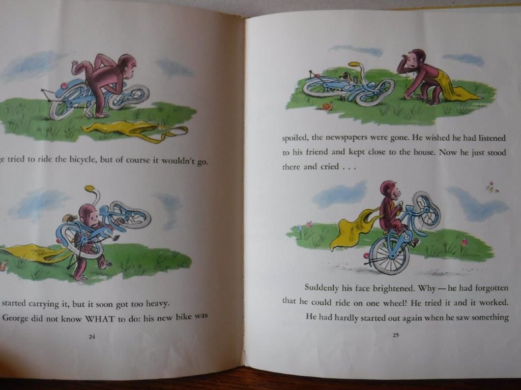 Curious George Rides a Bike by Rey, H. A | Hardcover | 1952 | Houghton ...