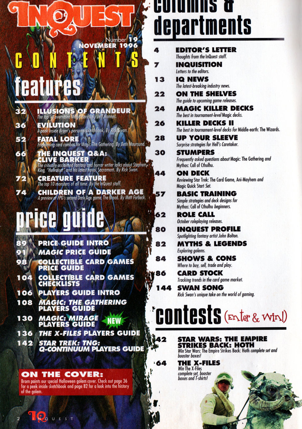 Inquest Magazine, November, 1996. Issue 19. Special Halloween Edition ...