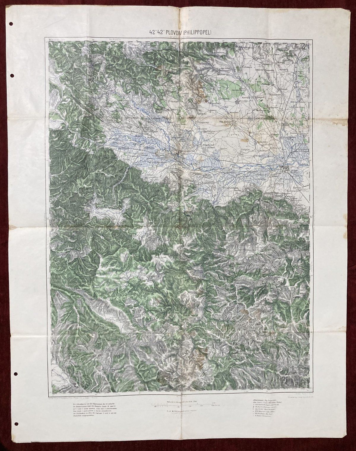 ORIGINAL MILITARY TOPOGRAPHIC DETAILED MAP Bulgaria Plovdiv ...