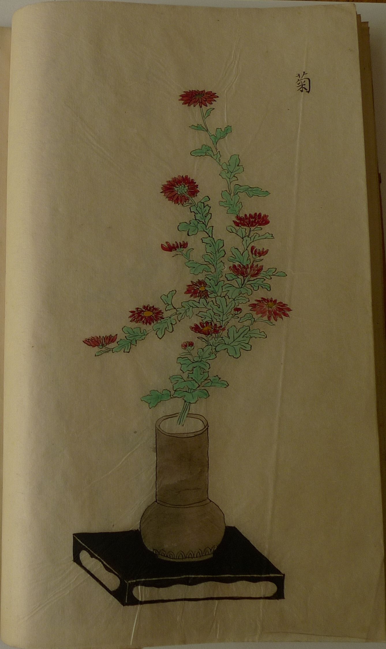 An exceedingly rare, Japanese literati ikebana manuscript, done at the ...