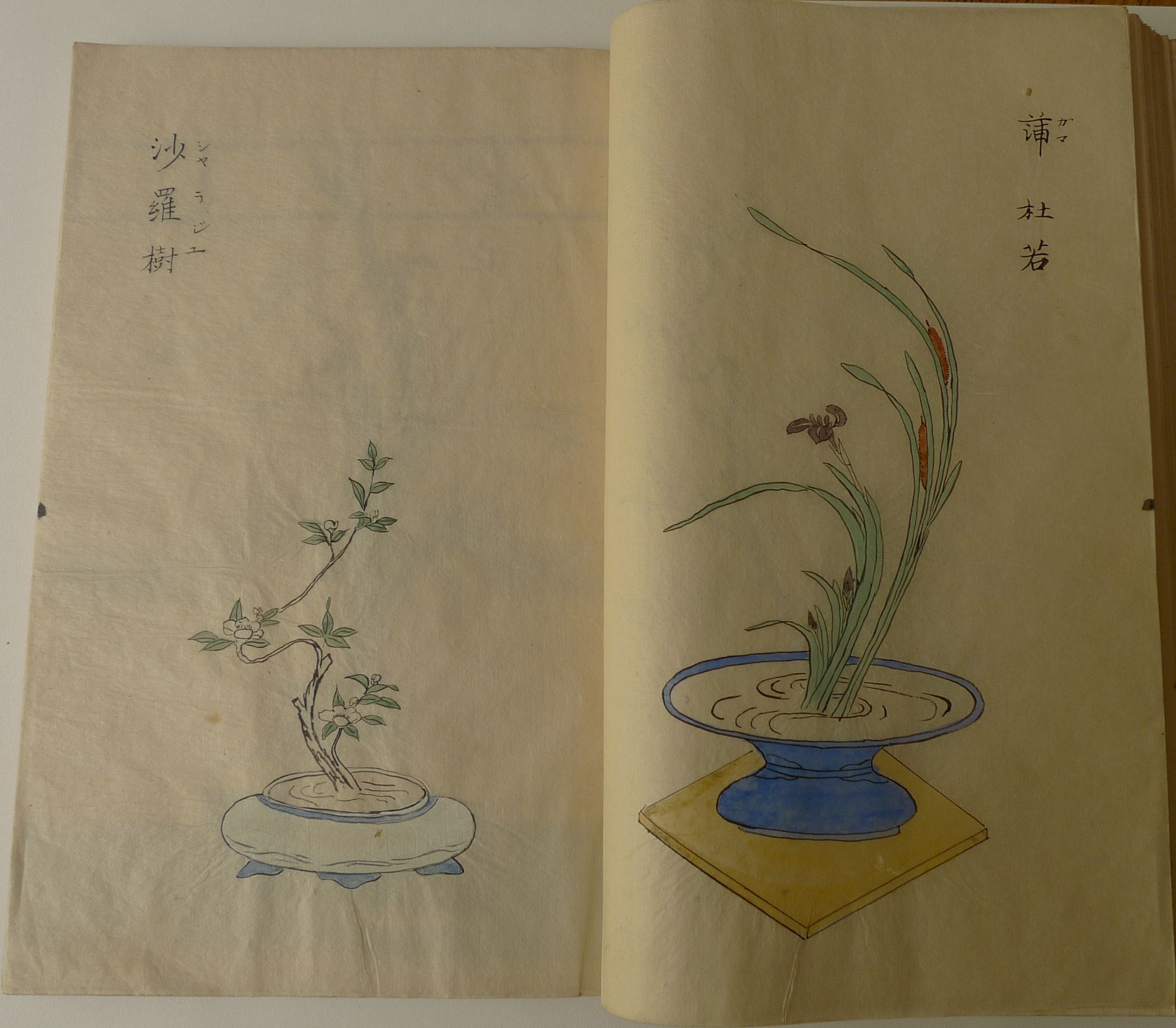 An exceedingly rare, Japanese literati ikebana manuscript, done at the ...