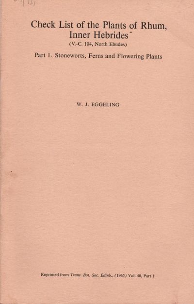 Check List of the Plants of Rhum, Inner Hebrides (V.C. 104 North Ebudes ...