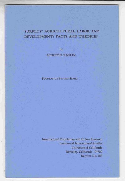 "Surplus" Agricultural Labor and Development: Facts and Theories by ...