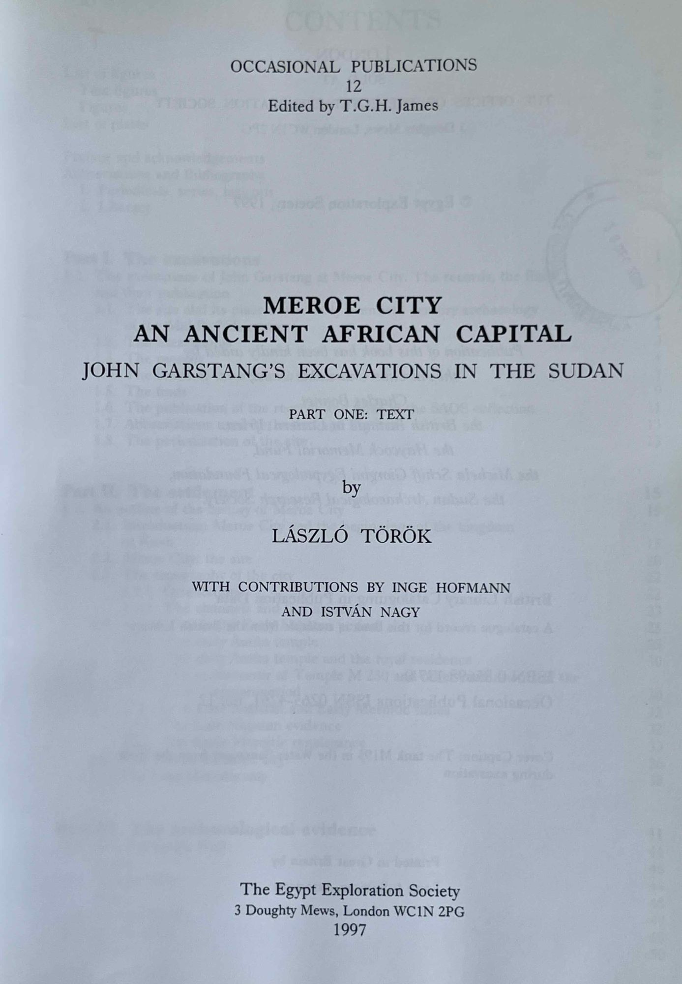 Meroe City. An Ancient African Capital. John Garstang's Excavations in ...