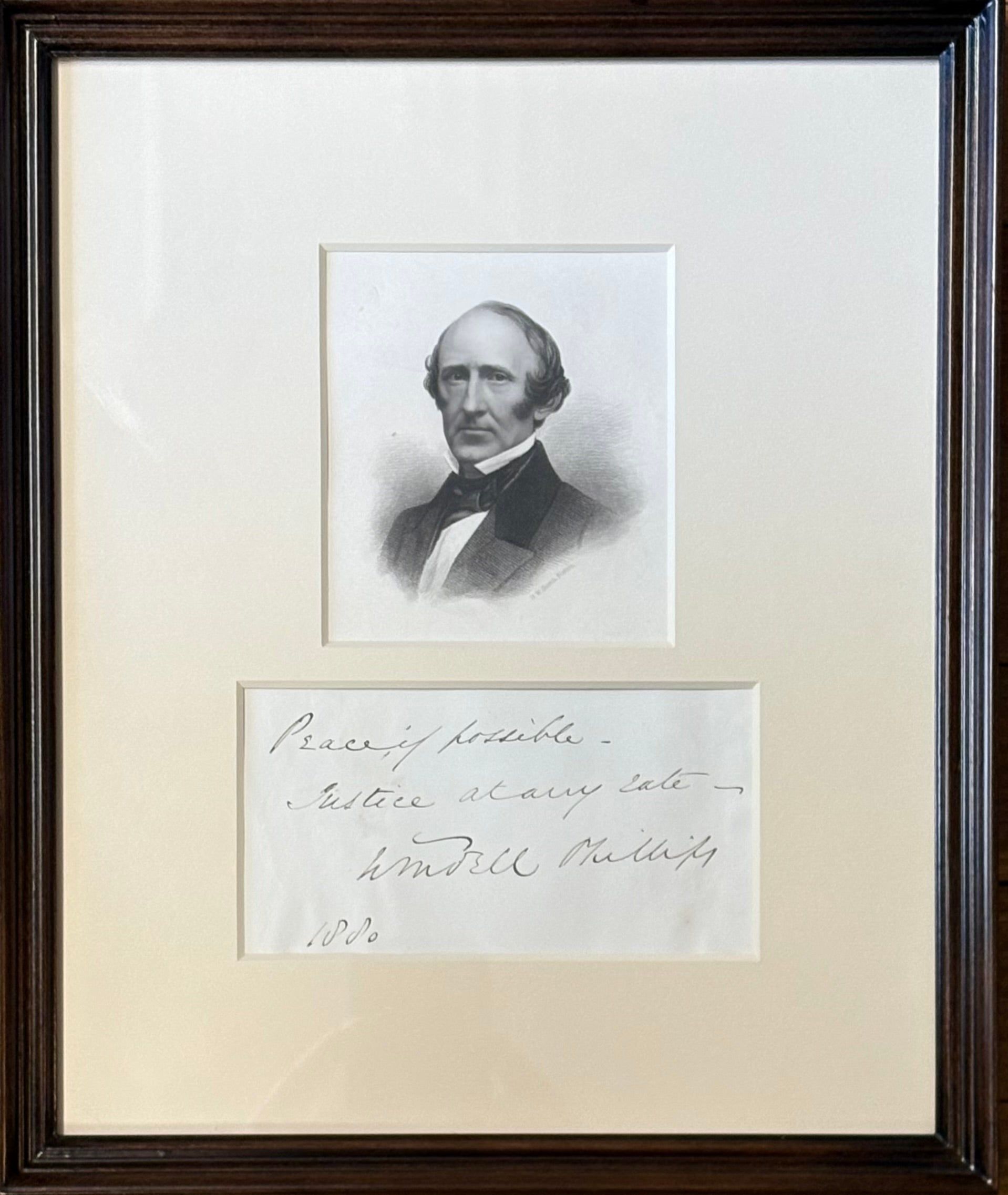 Autograph Quote Signed by PHILLIPS, Wendell (1811 - 1884) | Search for ...
