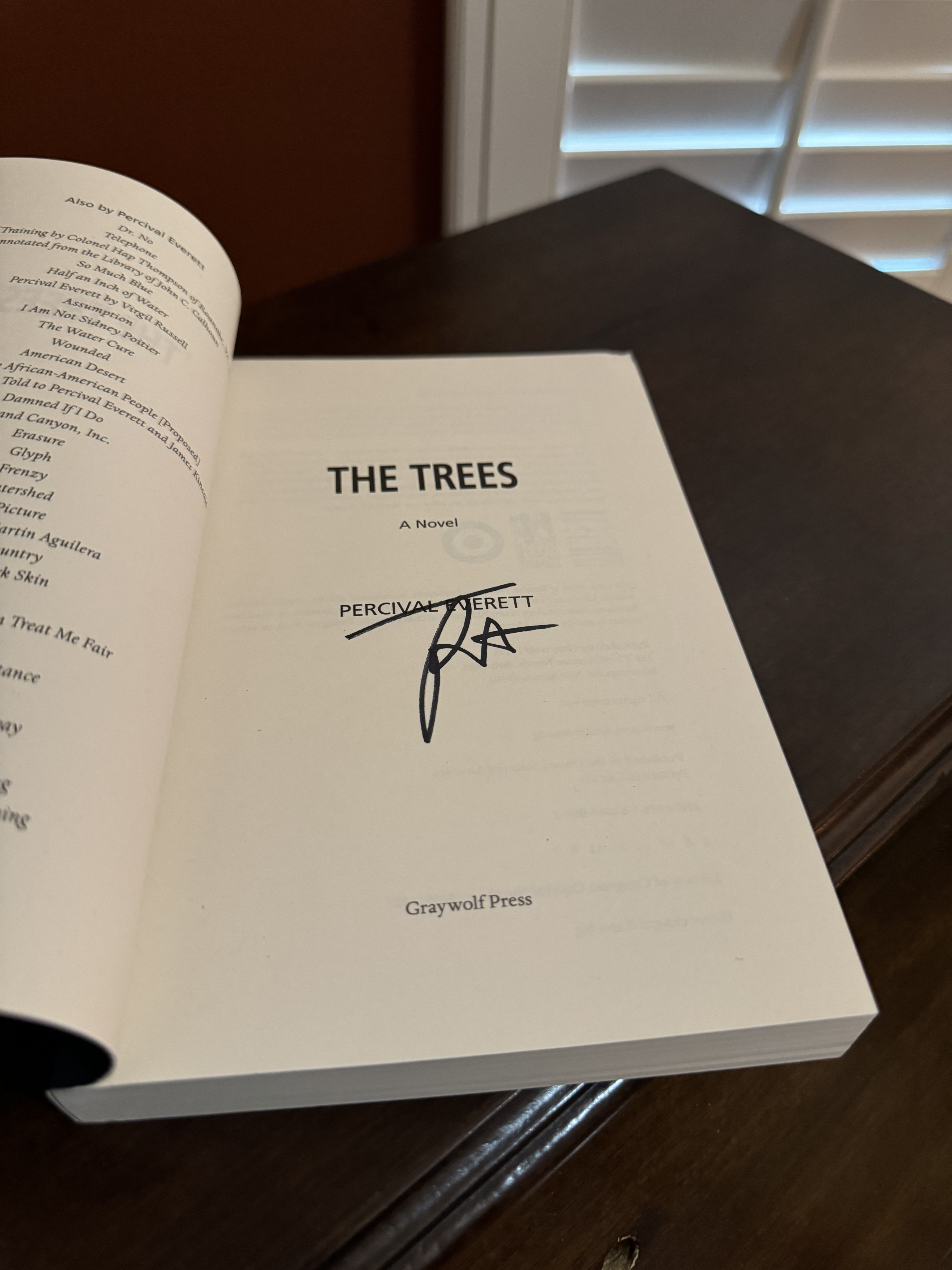 The Trees: A Novel ~ SIGNED TO TITLE PAGE by Everett, Percival | Trade ...