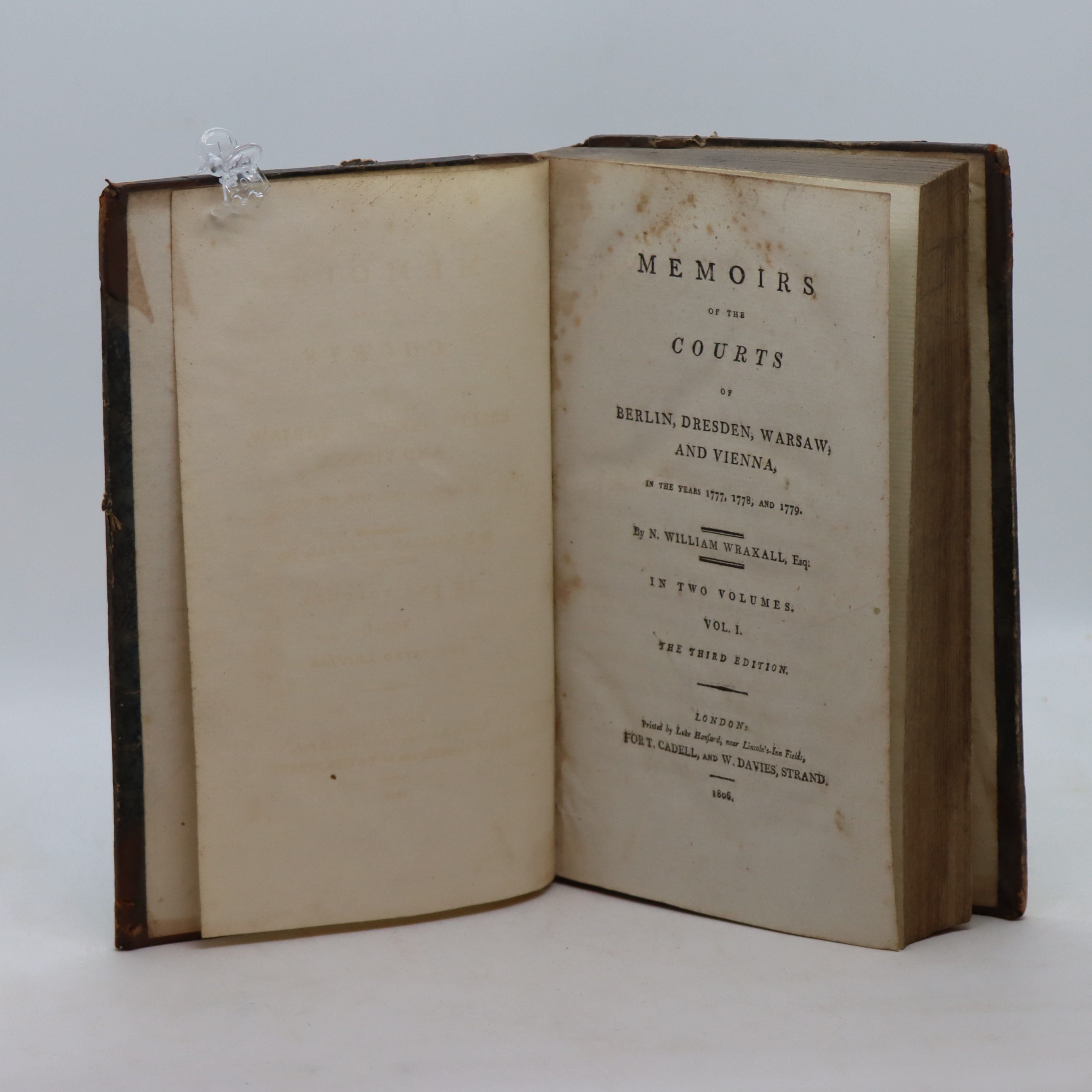 BIBLIO | Courts of Berlin. Wraxall. Volumes I & II. by N William ...