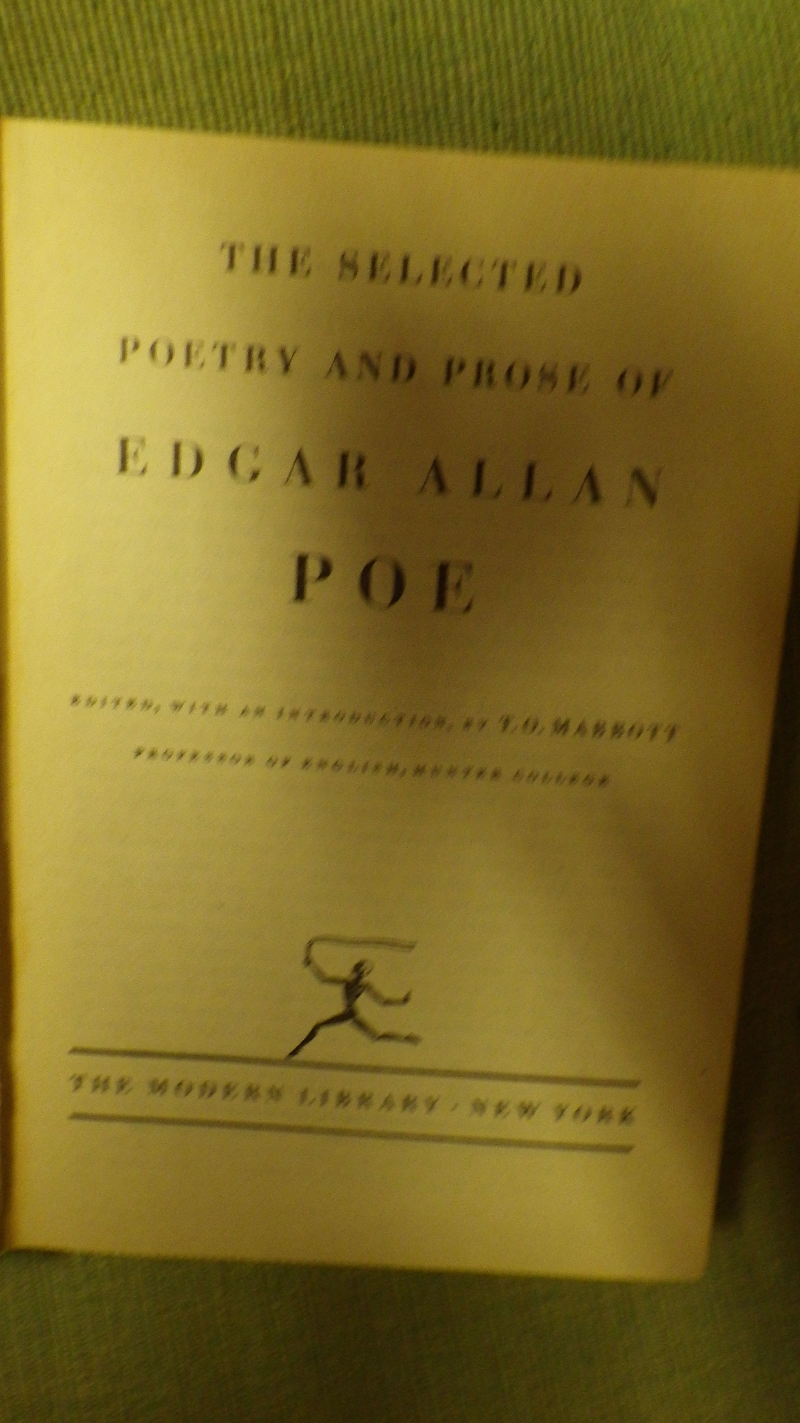 Selected Poetry & Prose of Edgar Allen ALLAN Poe , Contains a wonderful ...