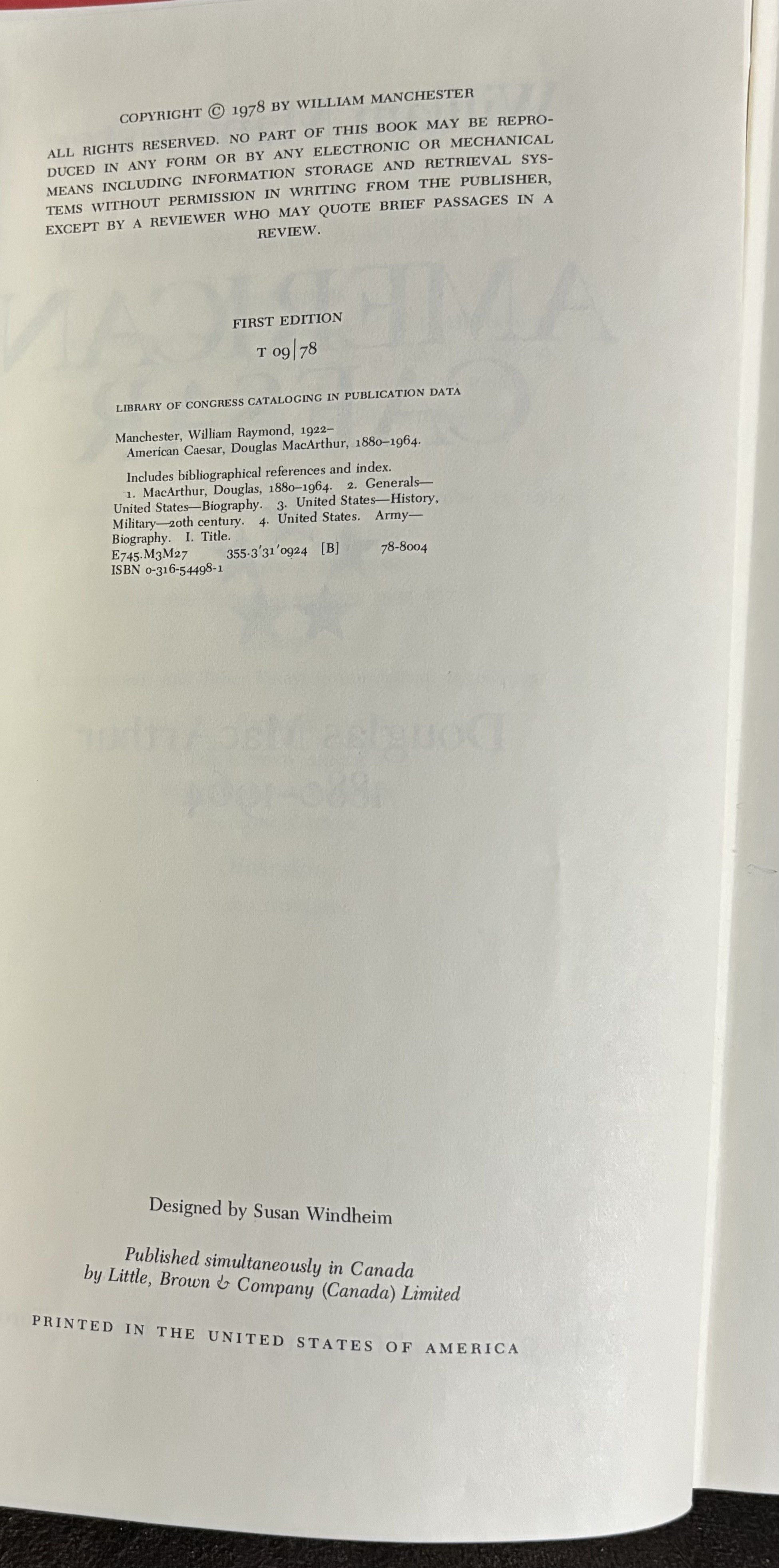 American Caesar: Douglas MacArthur 1880 - 1964 by William Manchester ...