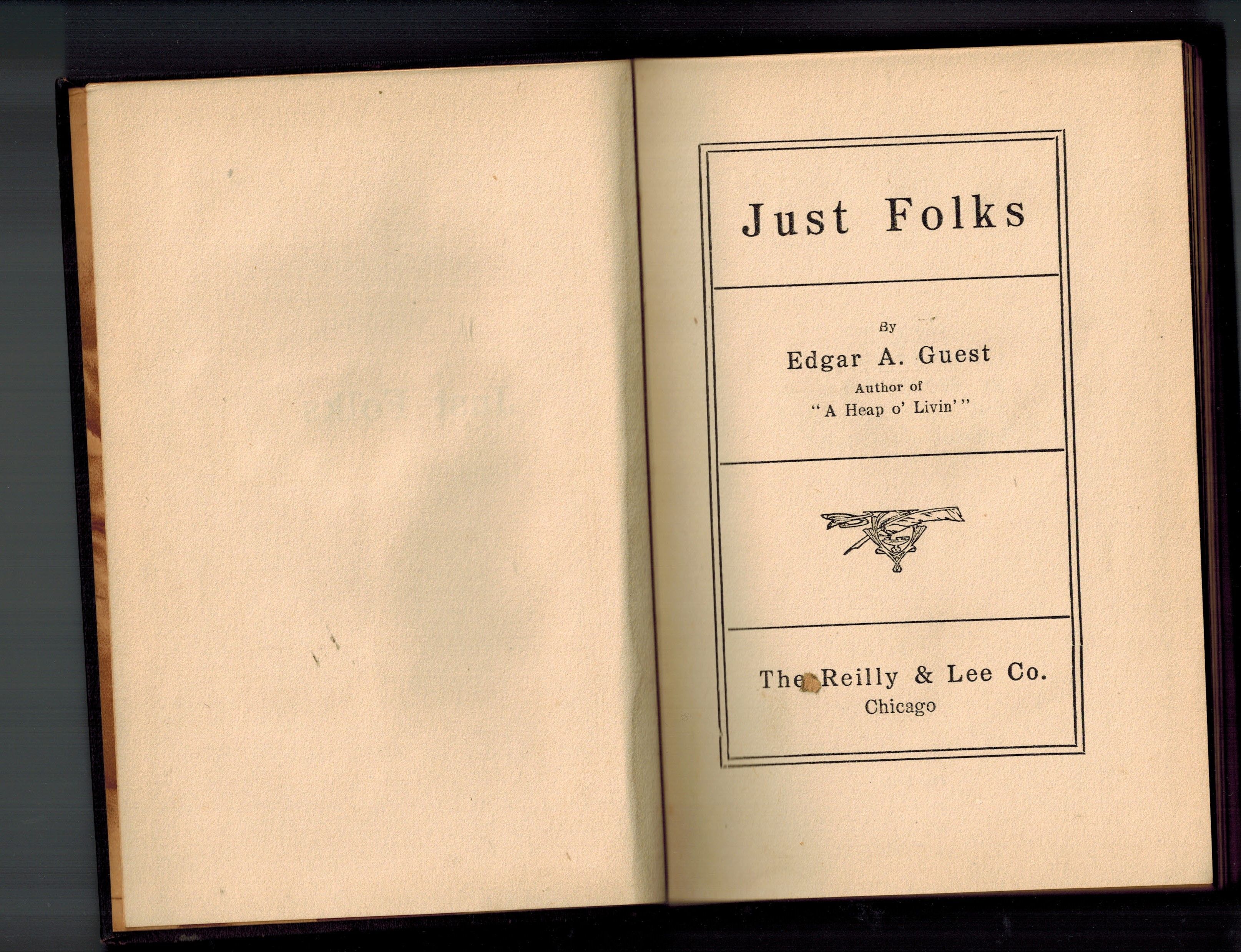 Just Folks by Guest, Edgar A | Hardcover | 1917 | Reilly & Lee Co. | Biblio
