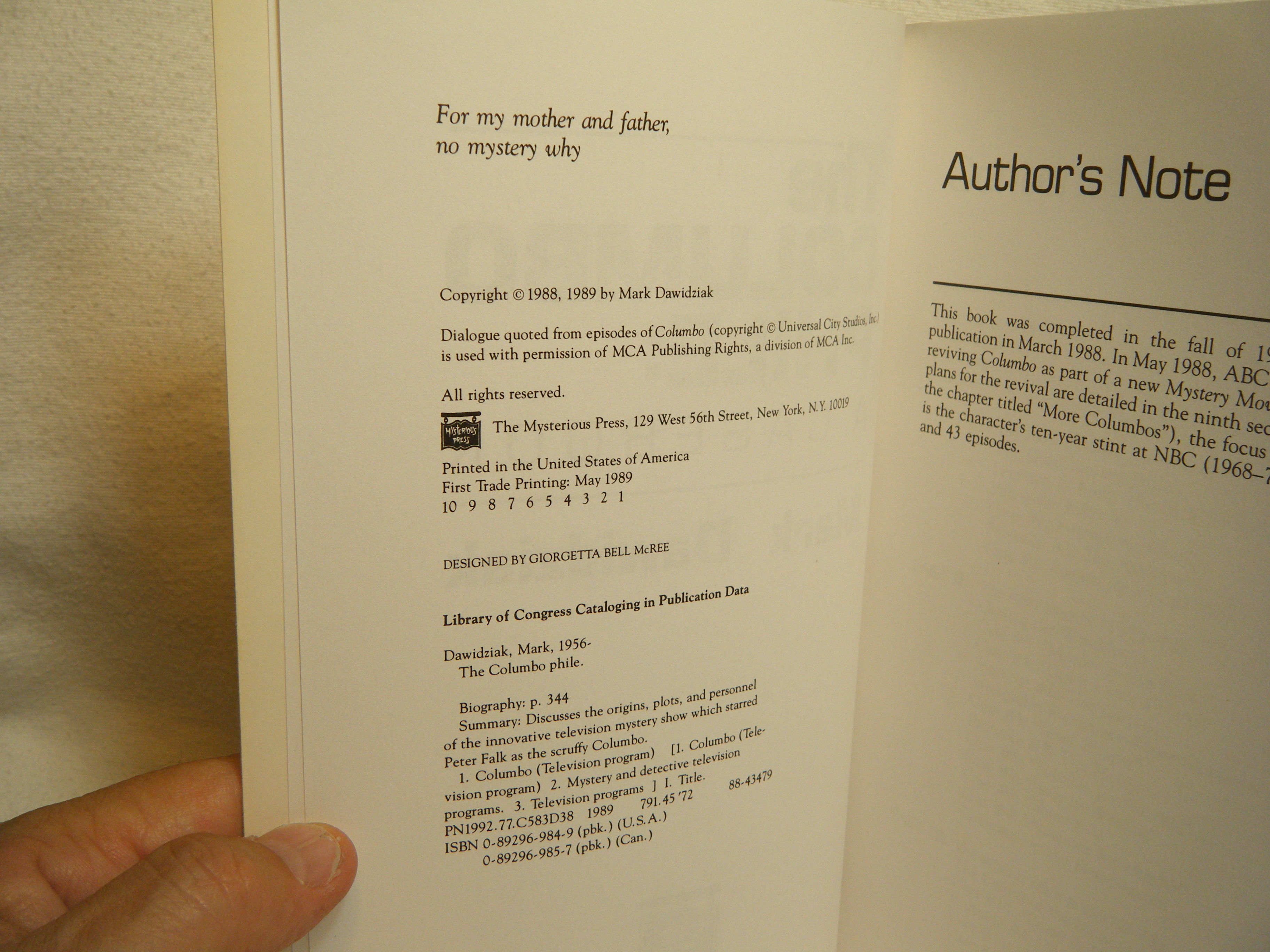 The Columbo Phile A Casebook by Mark Dawidziak - Paperback - Signed ...