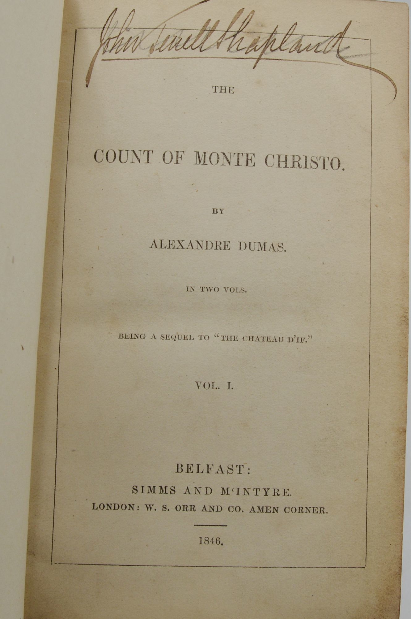 BIBLIO | (The Count of Monte Cristo) The Count of Monte Christo. Being ...