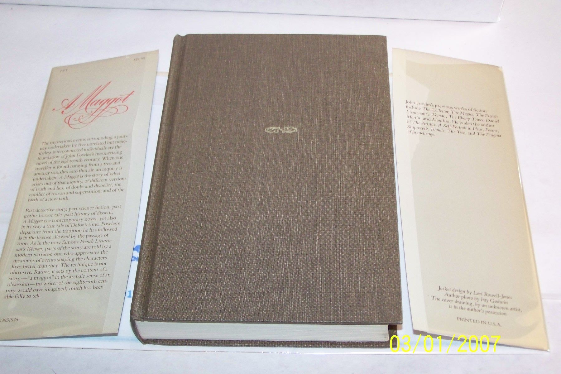 A Maggot by Fowles, John | Hardcover | 1985 | Little Brown & Co (T ...