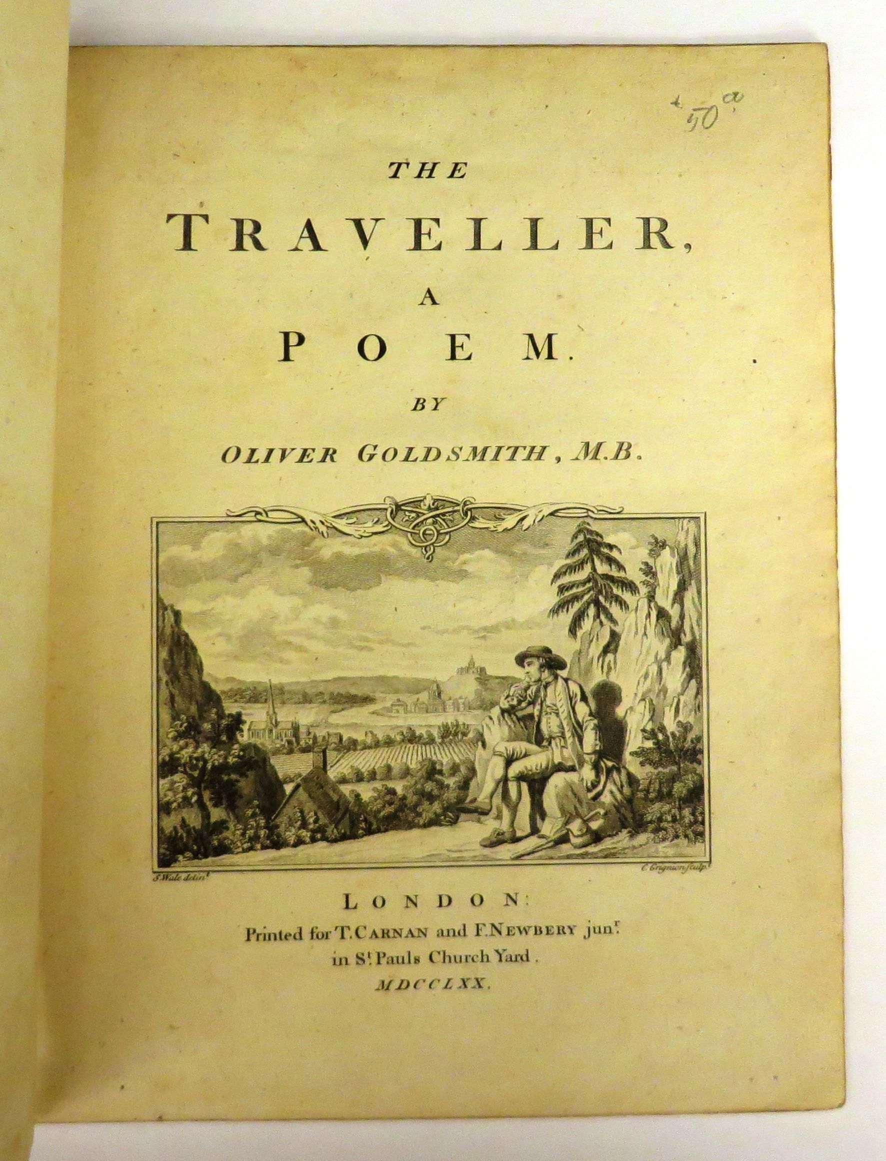 The Traveller, A Poem by GOLDSMITH, Oliver | Disbound | 1770 | T ...