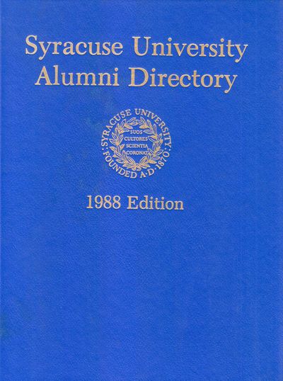 Syracuse University Alumni Directory 1988 Edition by Syracuse ...