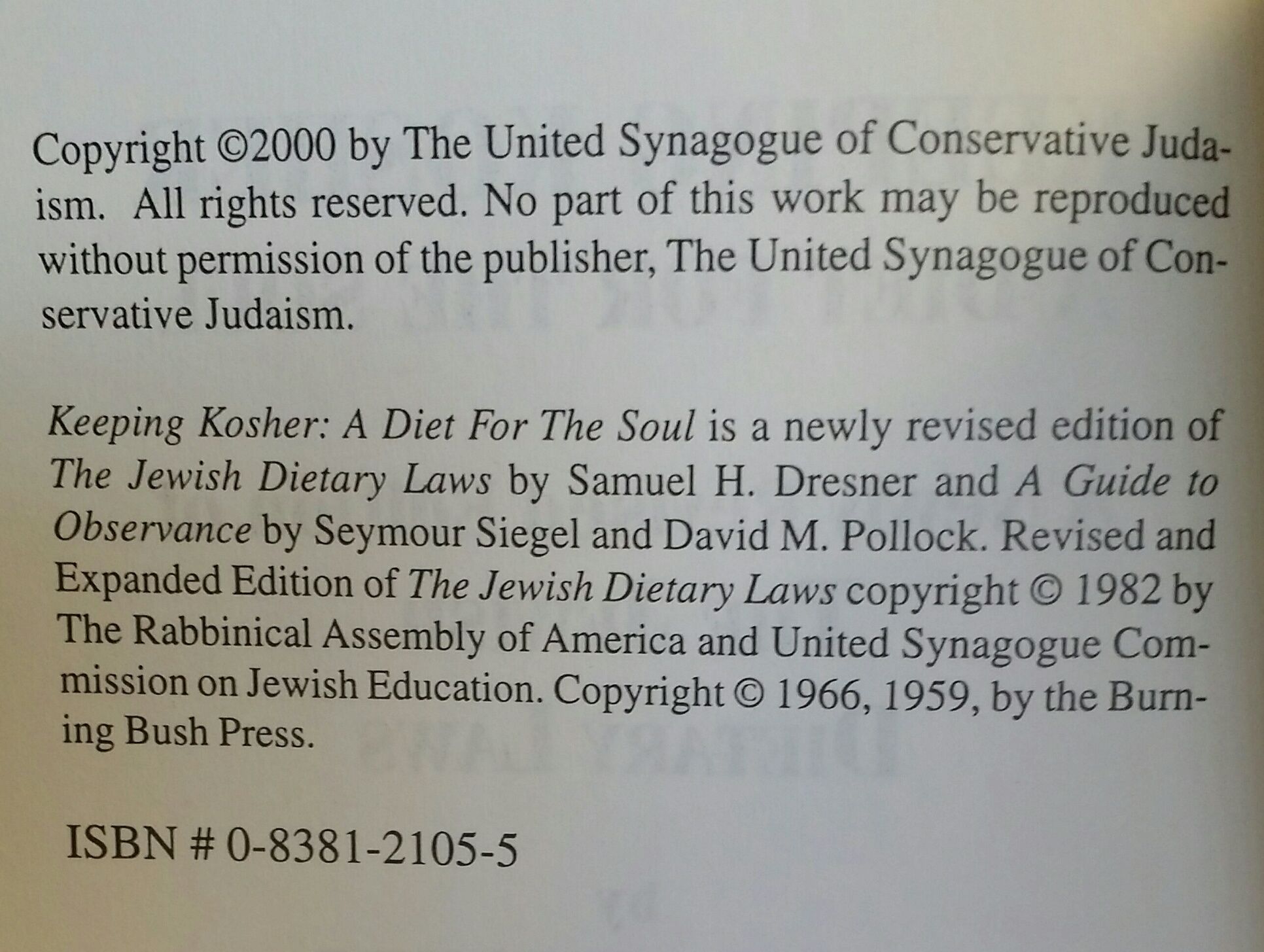 Jewish Dietary Laws by SAMUEL H. DRESNER - Paperback - 1980 - 1980-06 ...