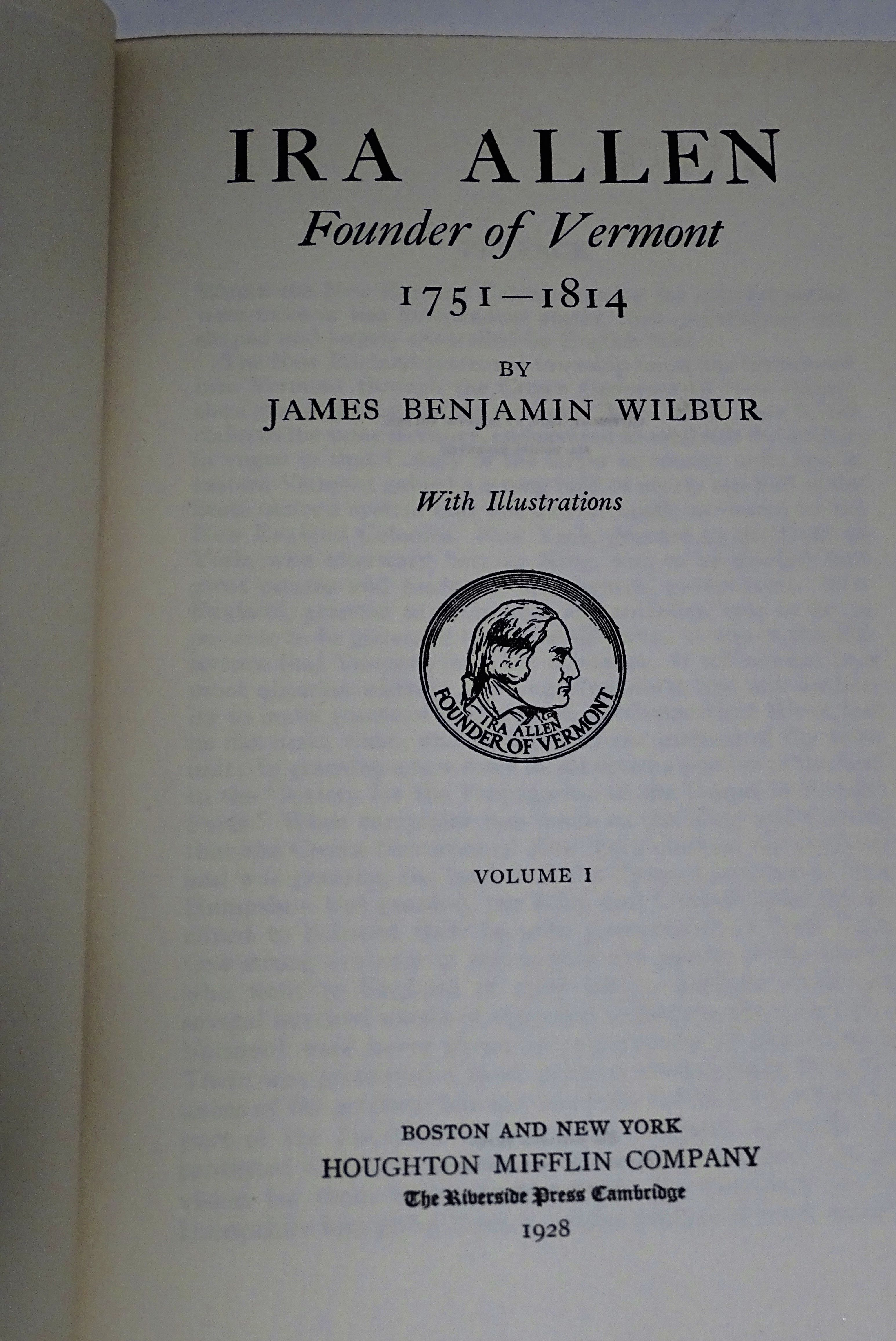 Ira Allen Founder of Vermont 1751-1814 by Wilbur, James B | Hardcover ...