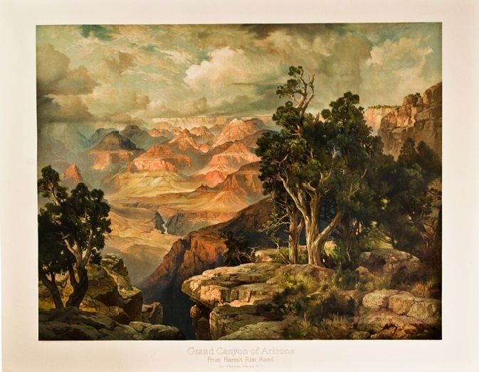 Grand Canyon of Arizona, from Hermit Rim Road (Thomas Moran Chromo ...