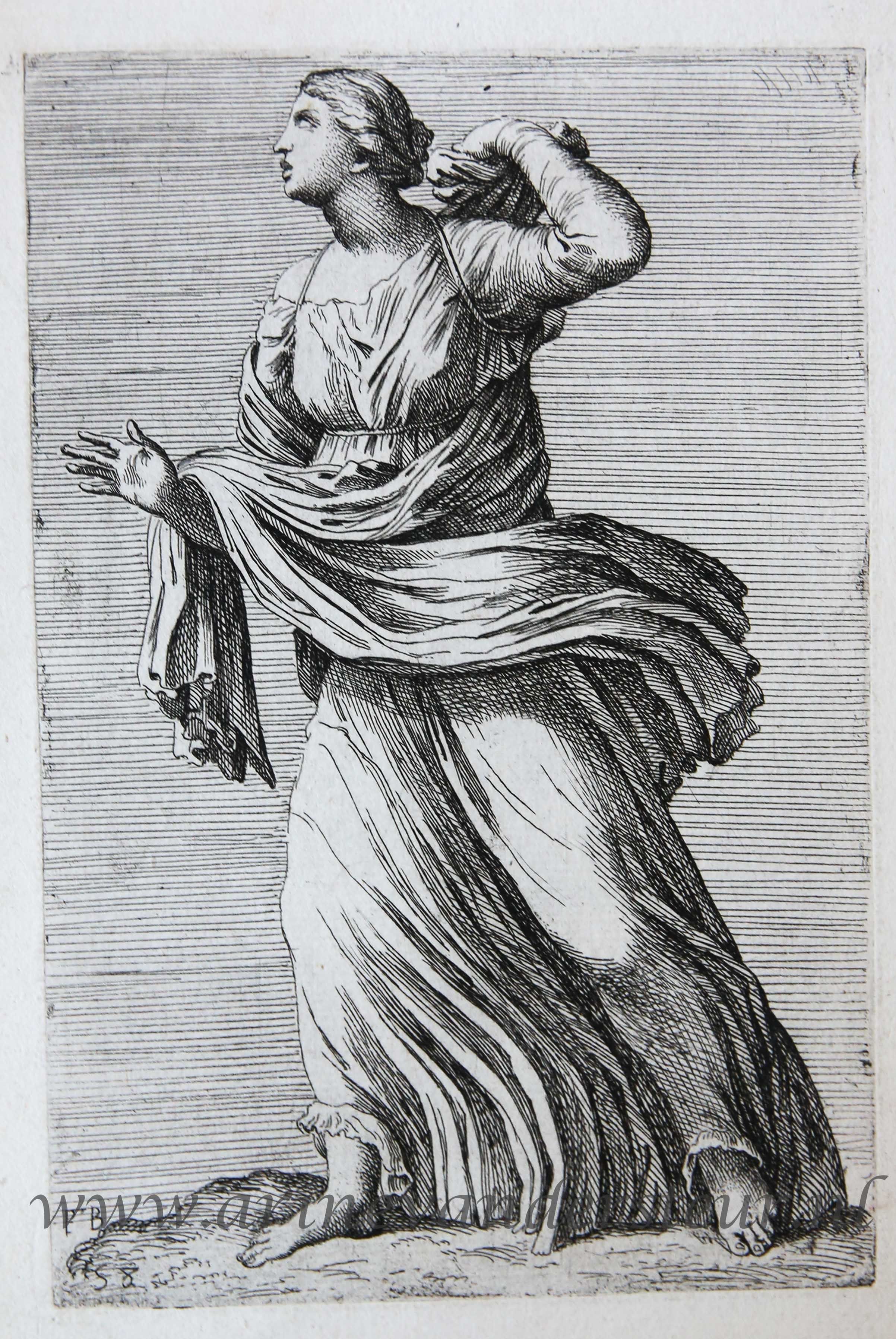 [Antique print, etching/ets, Rome] One of Niobe's daughters, running /Een van de dochters van ...