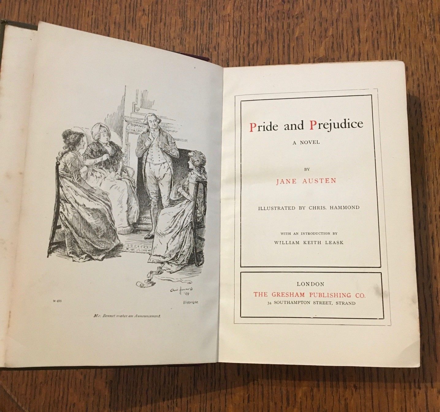 PRIDE AND PREJUDICE. With an introduction by William Keith Leask by ...