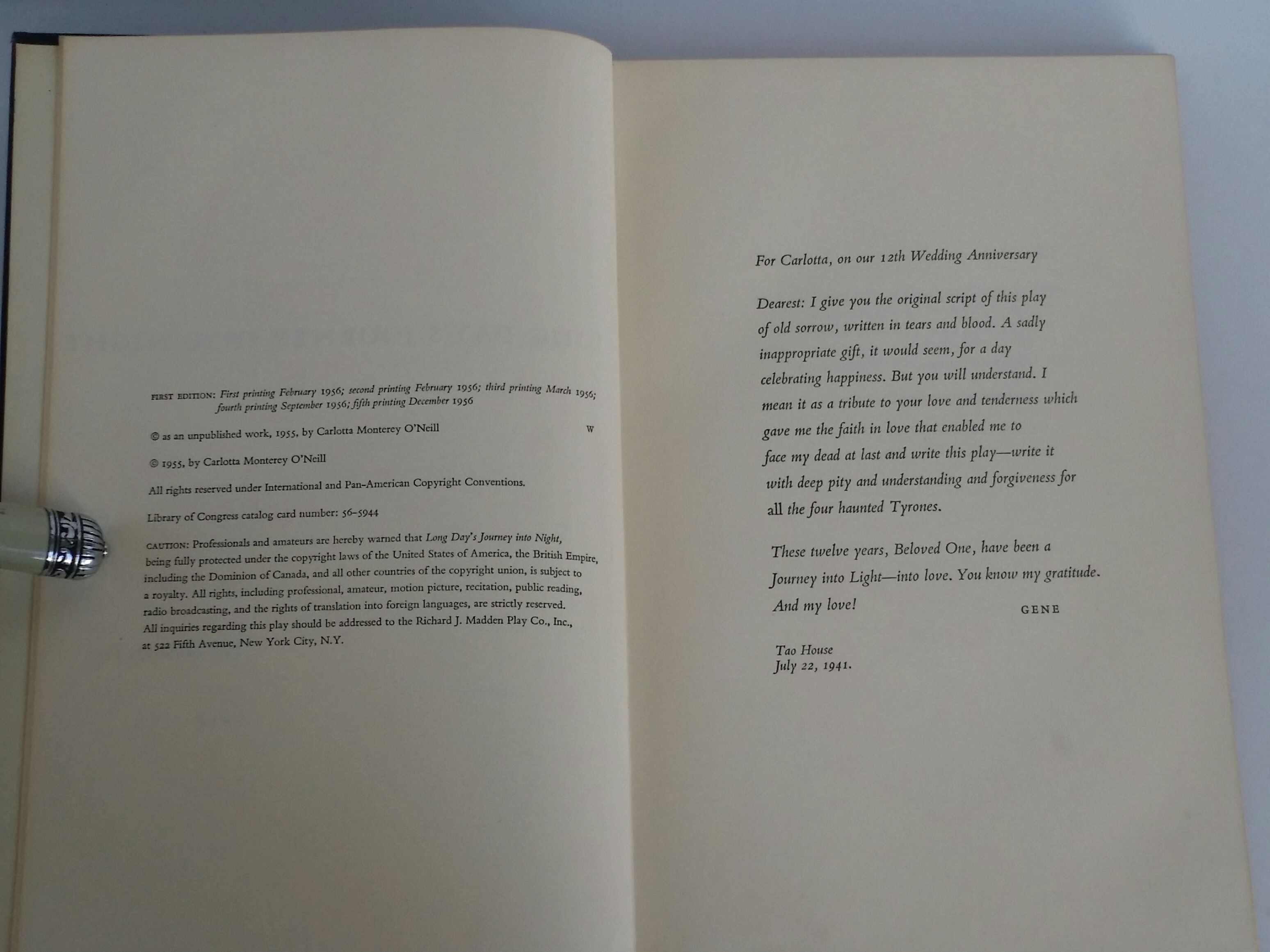 Long Day's Journey into Night by Eugene O'Neill | | 1956 | Yale University Press | BIBLIO