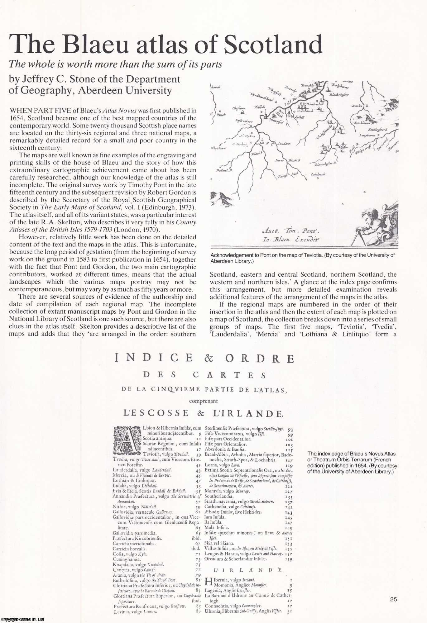 The Blaeu Atlas of Scotland, 1654. An original article from Map Collector Magazine, 1980 by ...