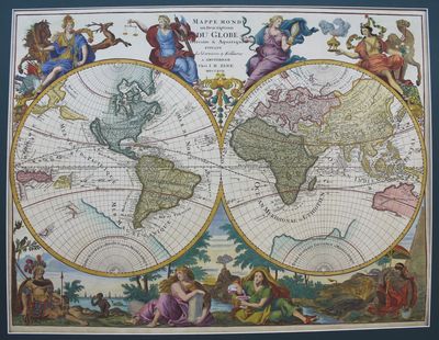 Mappe Monde ou Description du Globe Terrestre & Aquatique. by Jaillot; Elwe | 1792 | J.B. Elwe ...