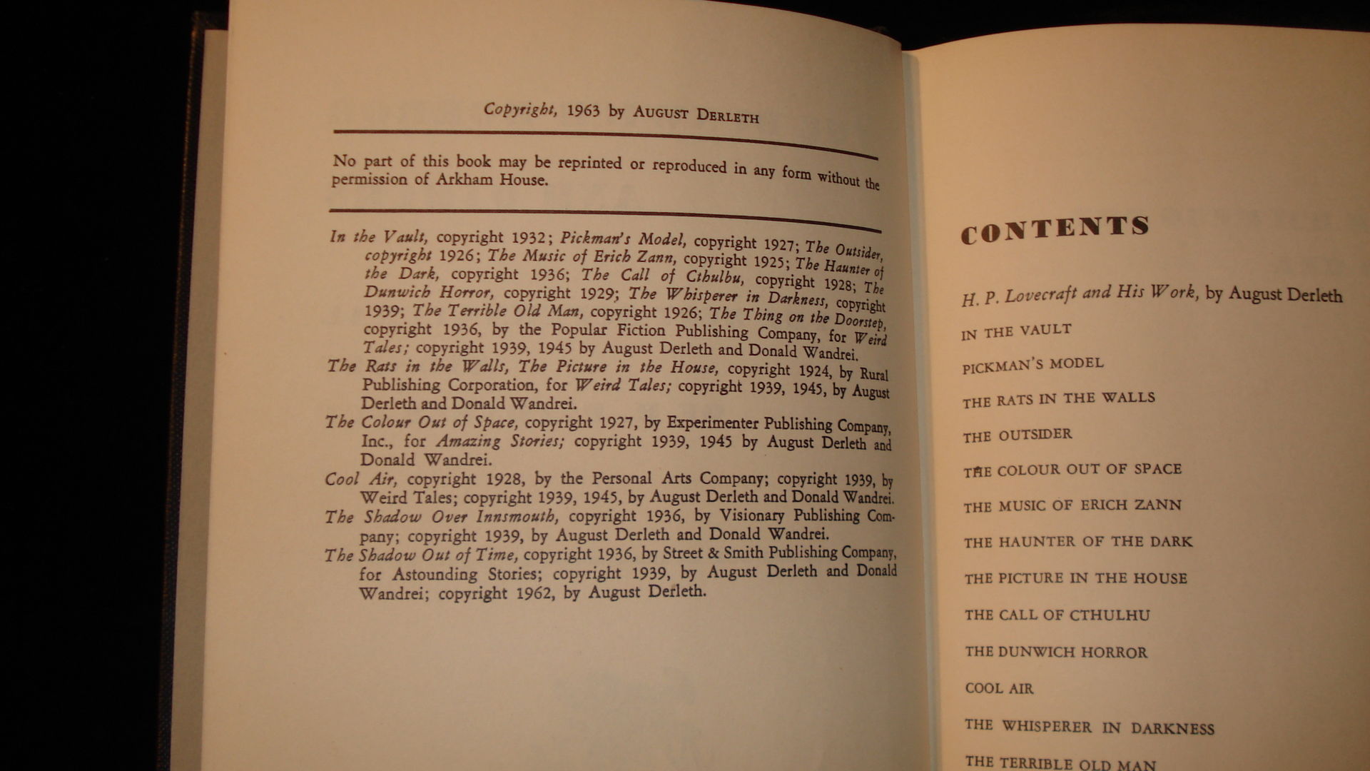The Dunwich Horror and Others by H P Lovecraft | Hardcover Dust Jacket ...