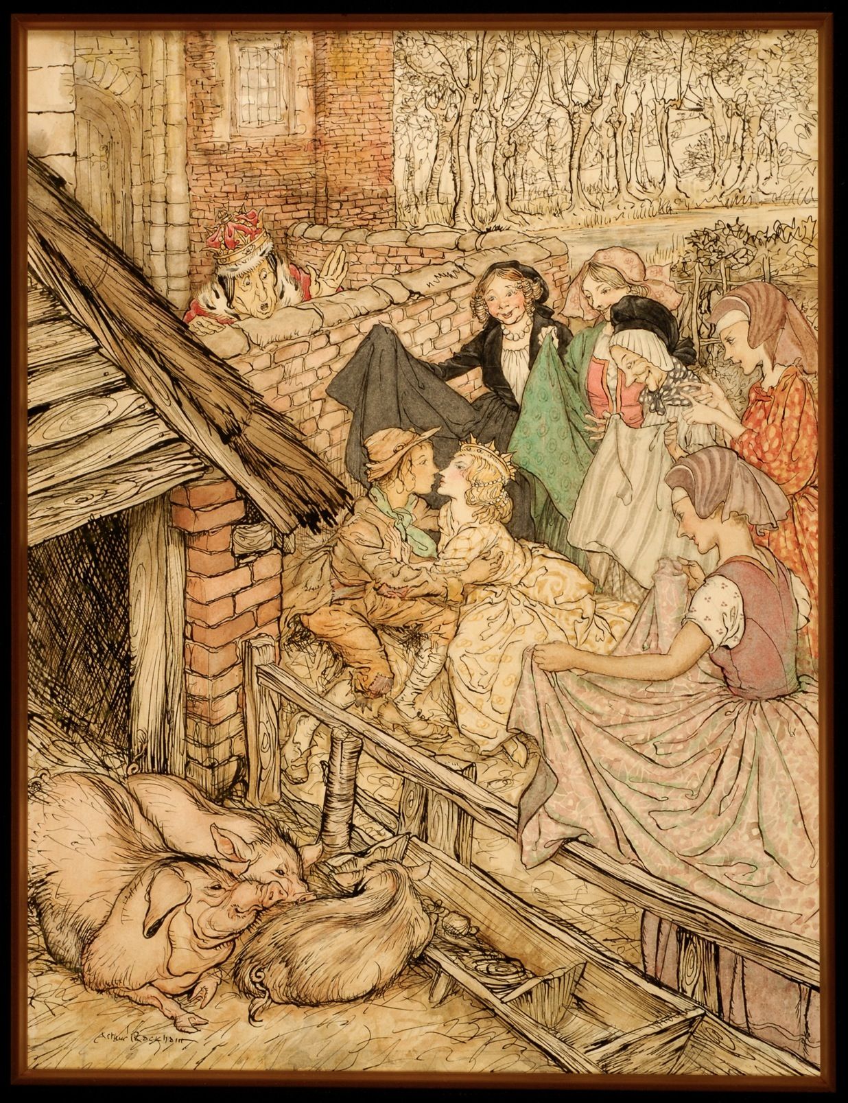 Just as the swineherd was taking the eighty-sixth kiss by RACKHAM ...