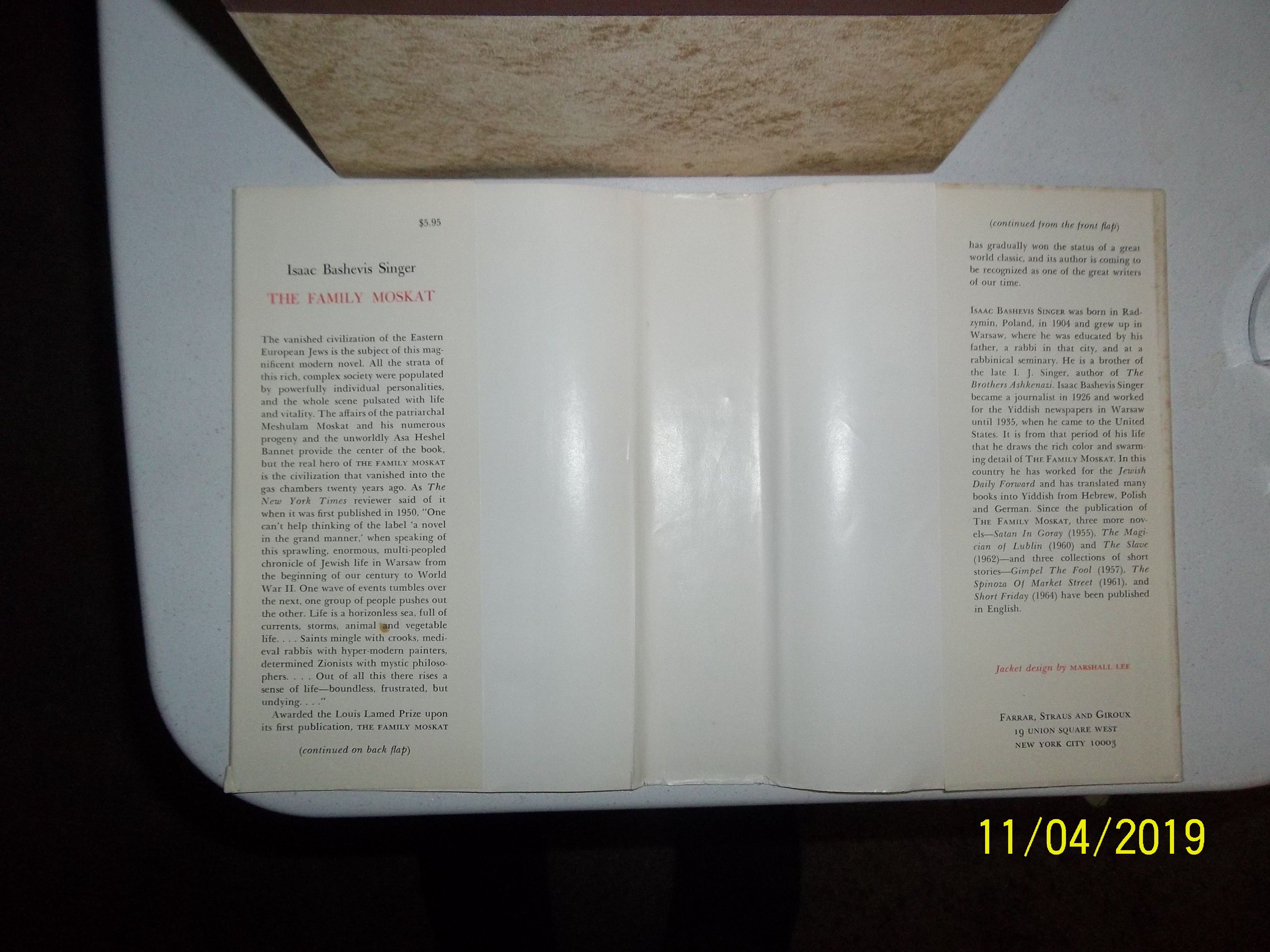 The Family Moskat by Isaac Bashevis Singer - First Edition - 1950 ...