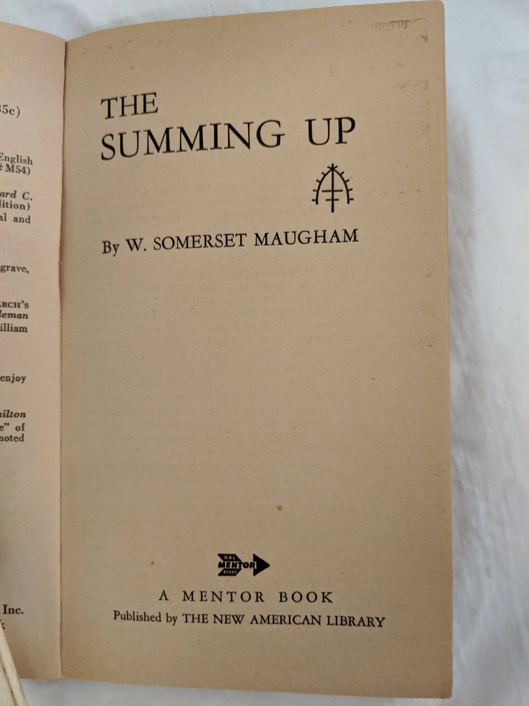 THE SUMMING UP, SOMERSET MAUGHAM; M60 by W. SOMERSET MAUGHAM | Soft ...