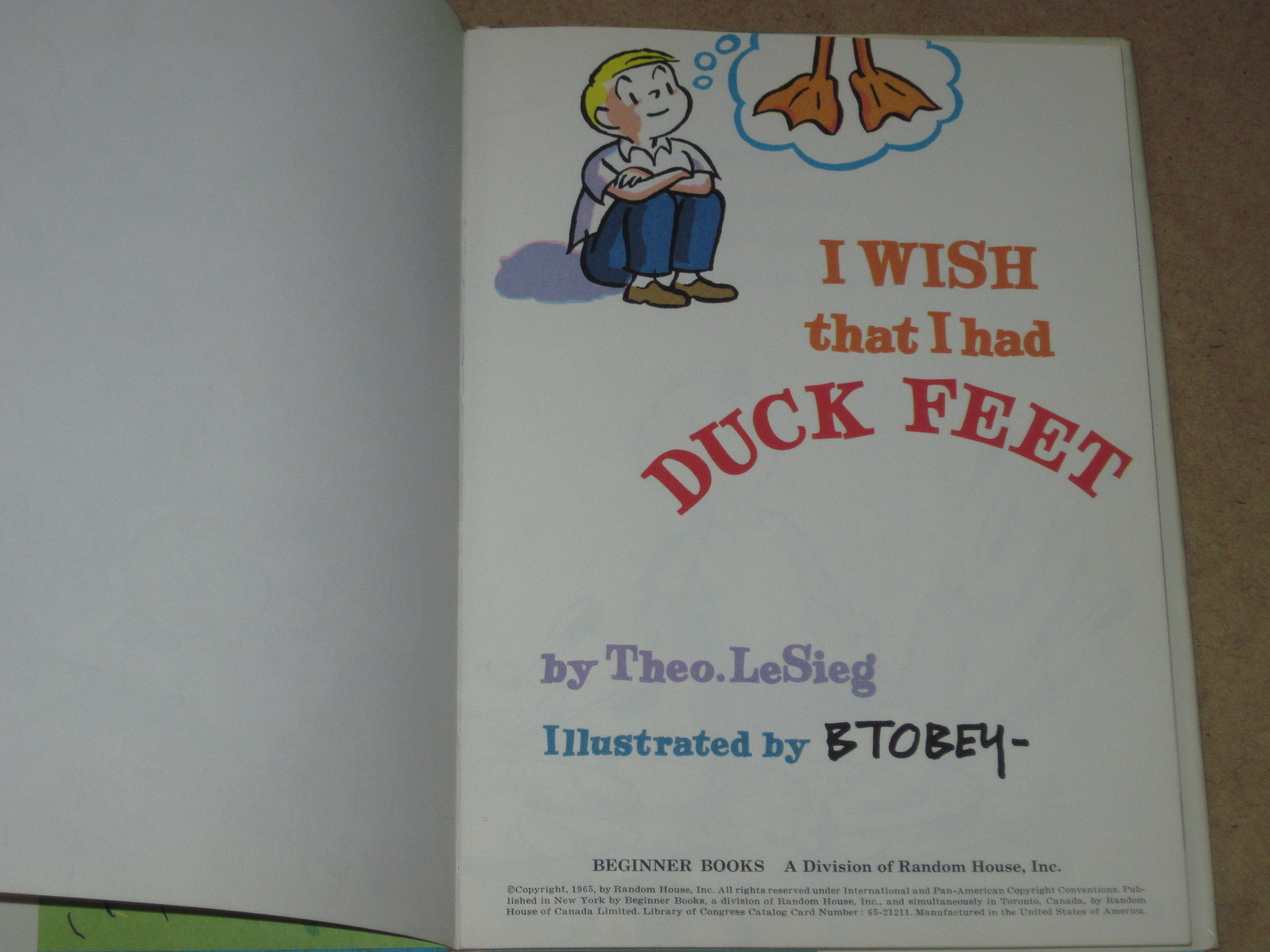 I Wish That I Had Duck Feet by Theo. LeSieg(Dr. Seuss) | 1965 | Random ...